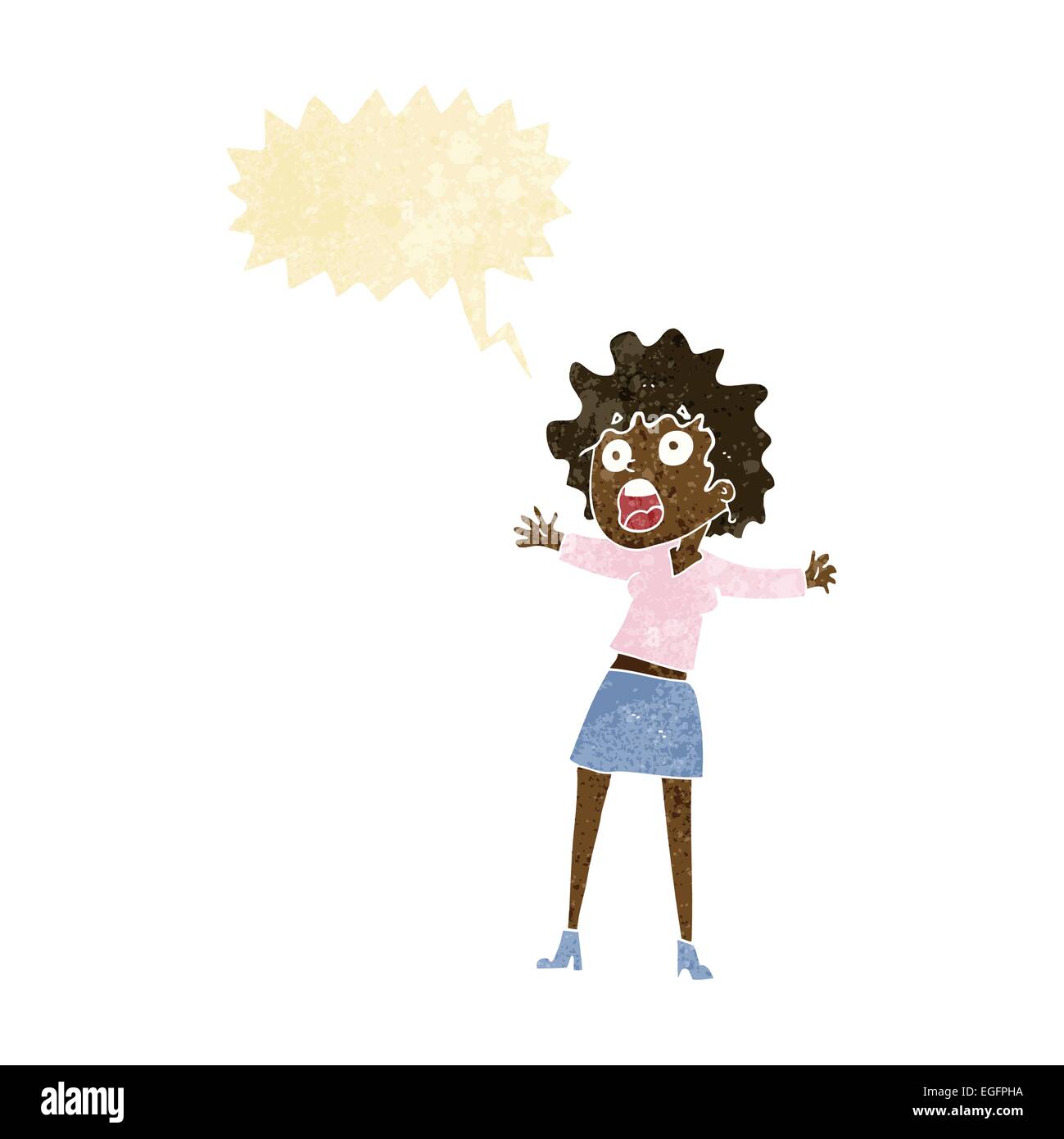 cartoon frightened woman with speech bubble Stock Vector Image & Art ...