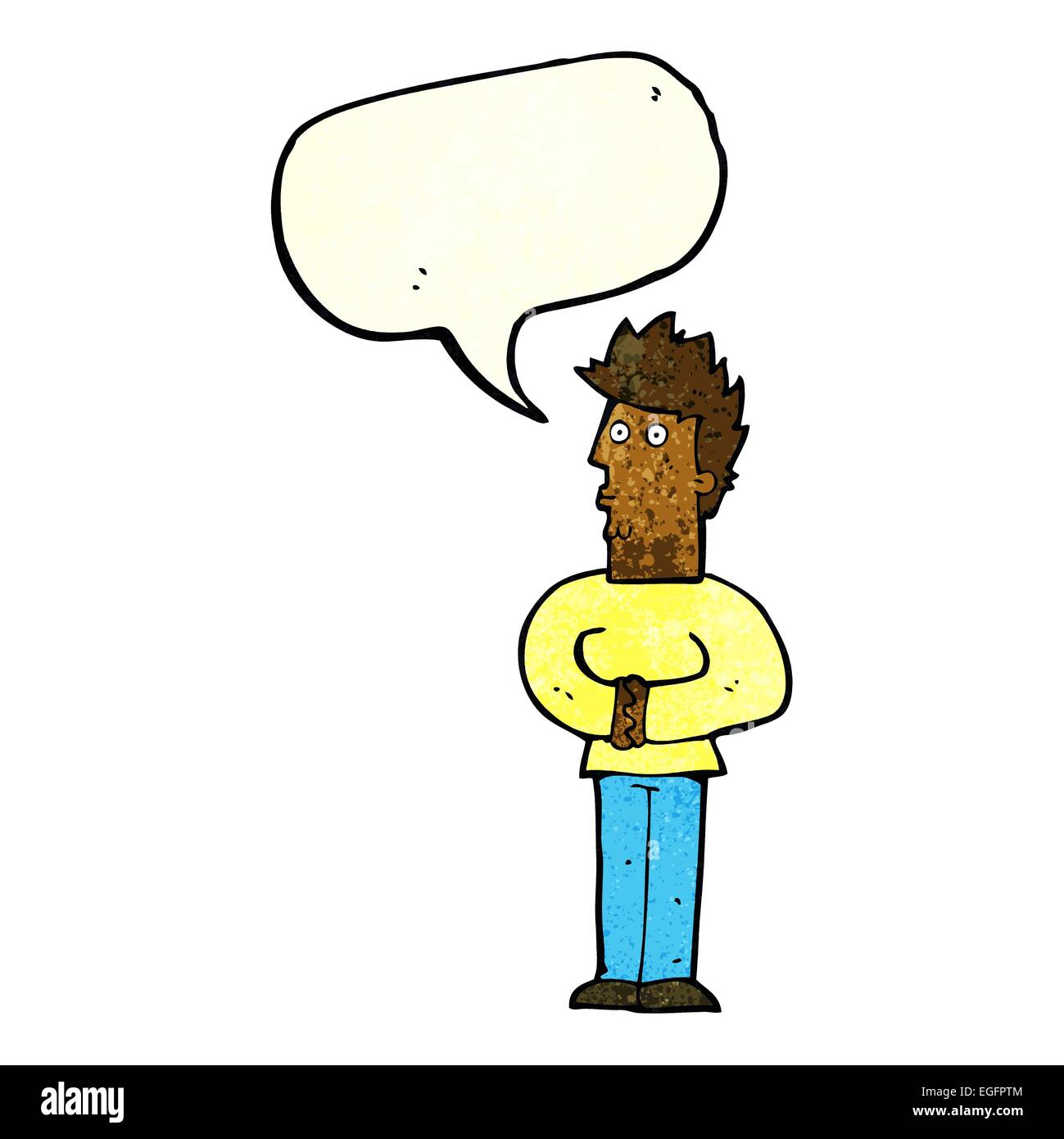 cartoon nervous man with speech bubble Stock Vector Image & Art - Alamy