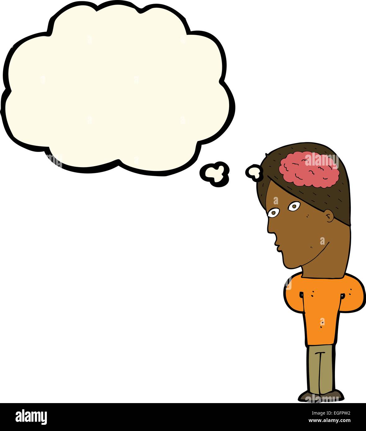 Cartoon man big brain thought hi-res stock photography and images - Alamy