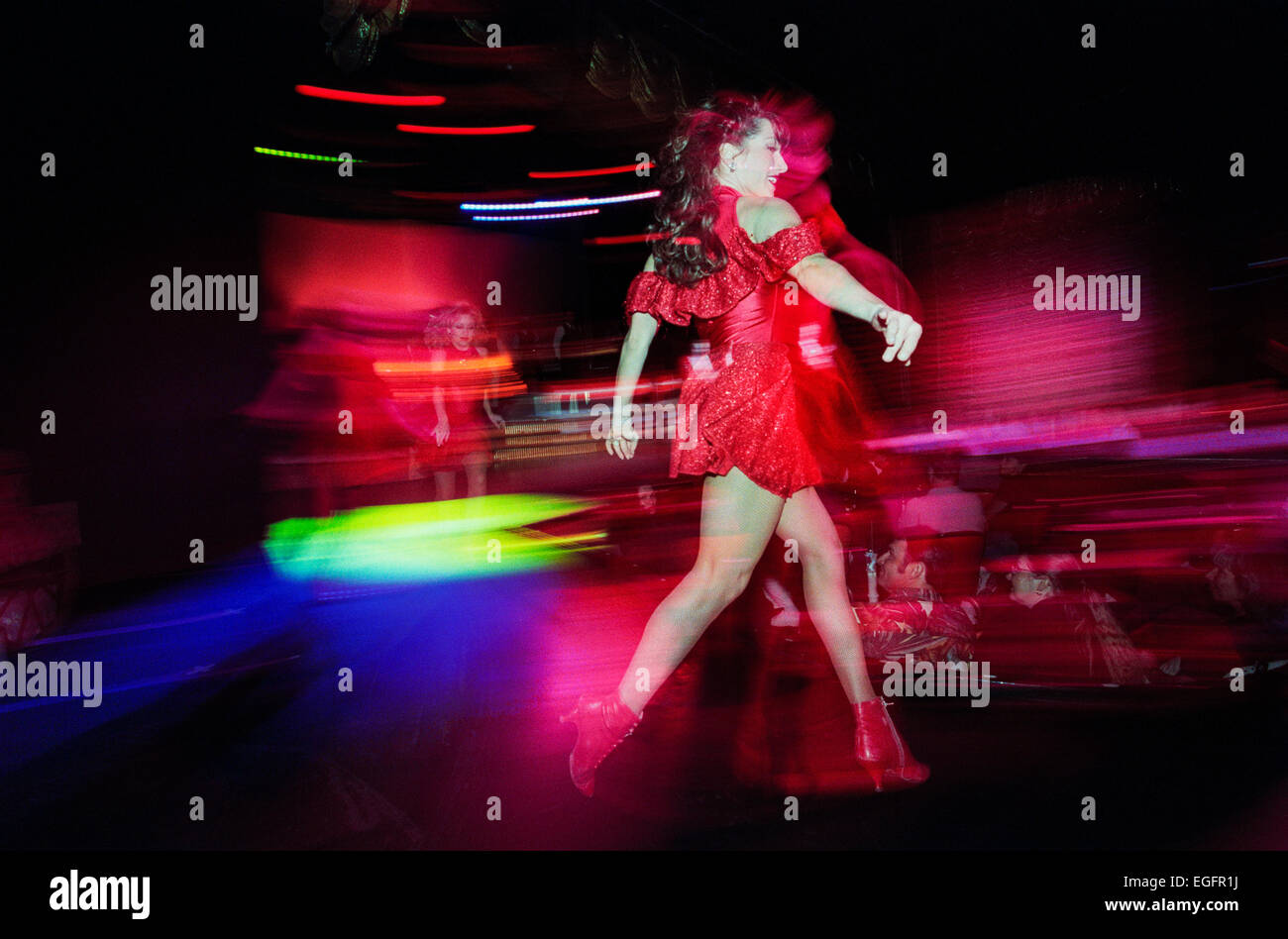 LAS VEGAS, NV - NOVEMBER 10 - Performers on stage in the Aladdin Hotel ...