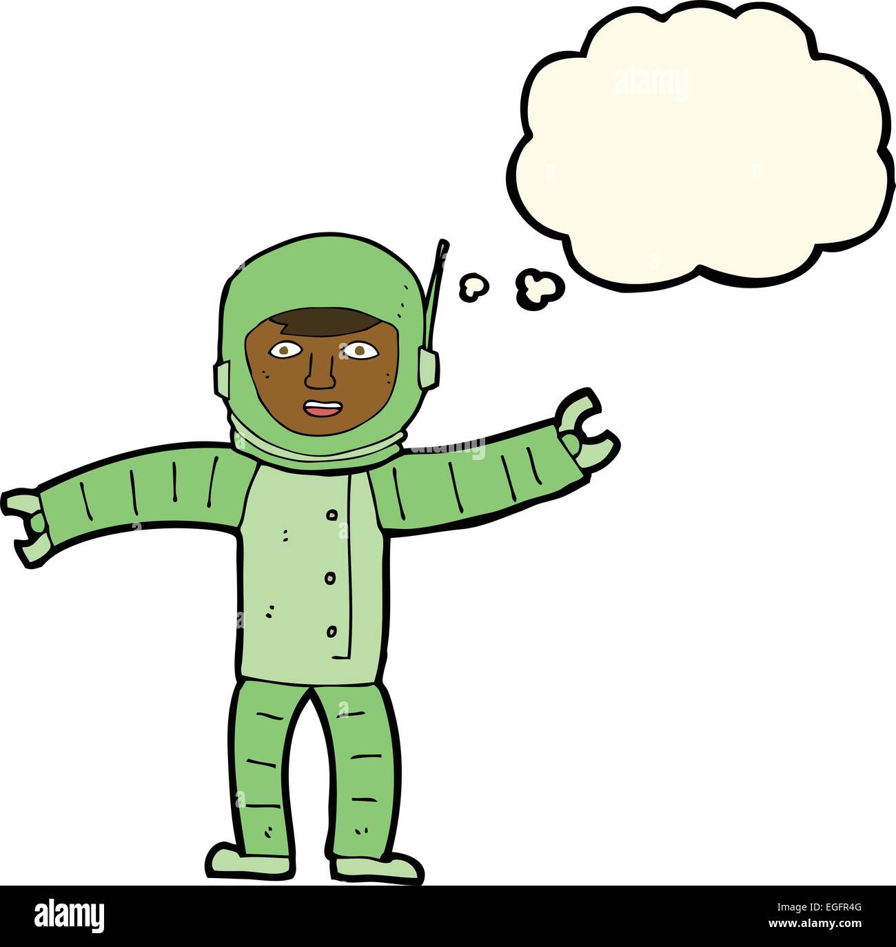 cartoon space man with thought bubble Stock Vector Image & Art - Alamy
