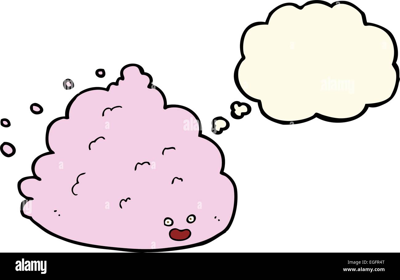 cartoon cloud character with thought bubble Stock Vector Image & Art ...