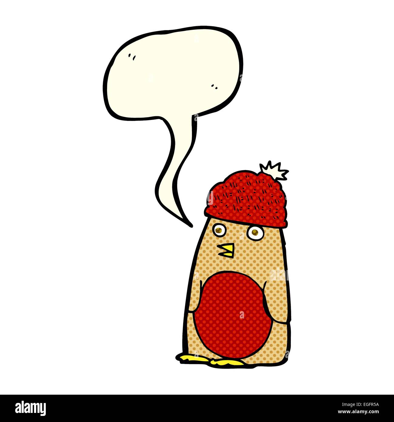 cartoon robin in hat with speech bubble Stock Vector Image & Art - Alamy