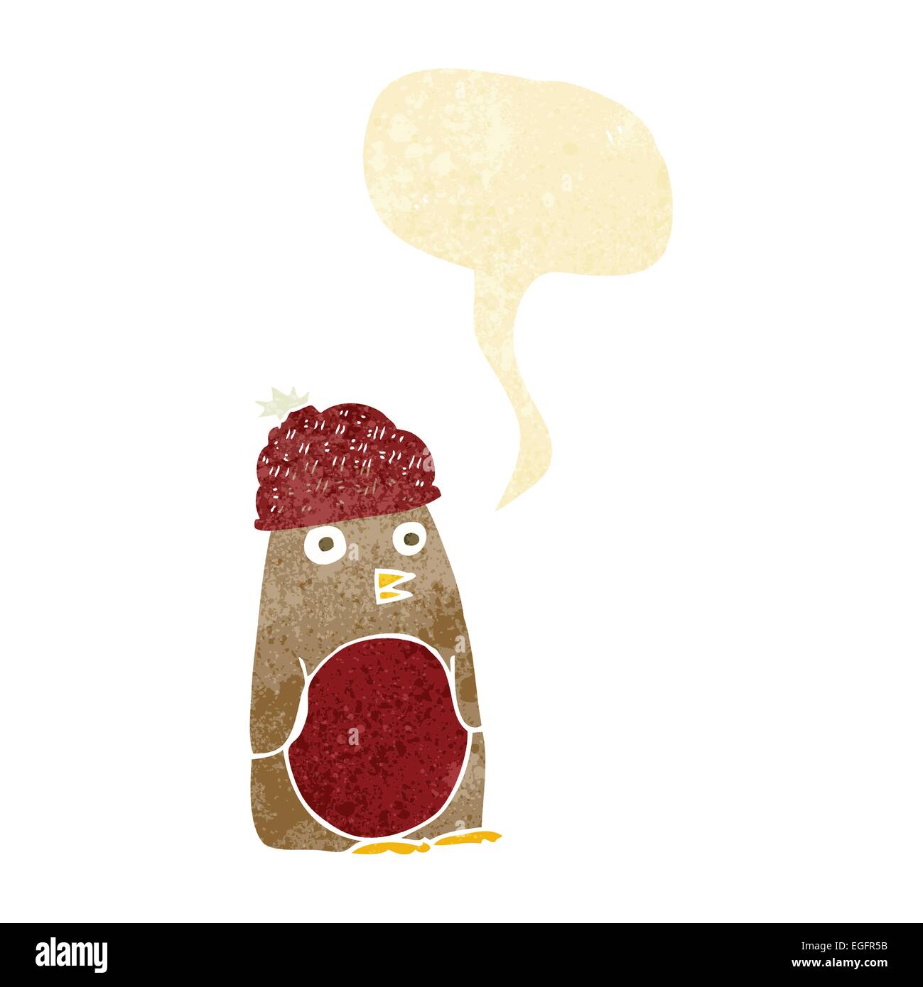 cartoon robin in hat with speech bubble Stock Vector Image & Art - Alamy