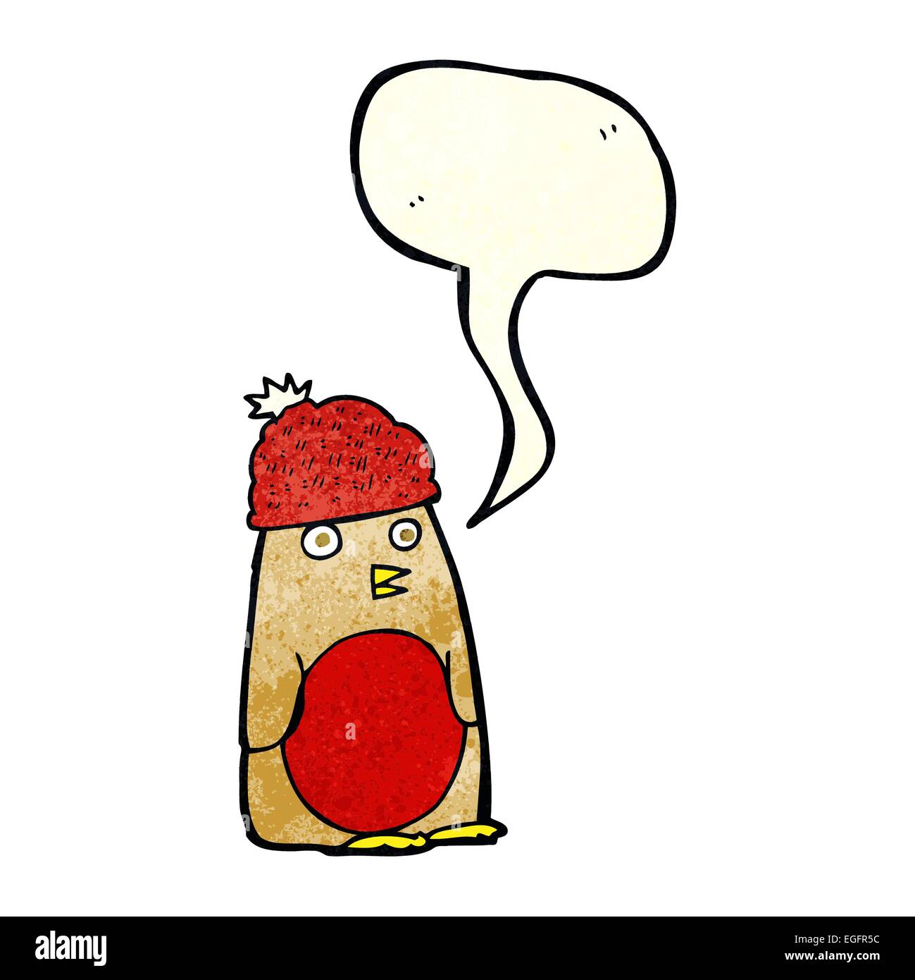 cartoon robin in hat with speech bubble Stock Vector Image & Art - Alamy