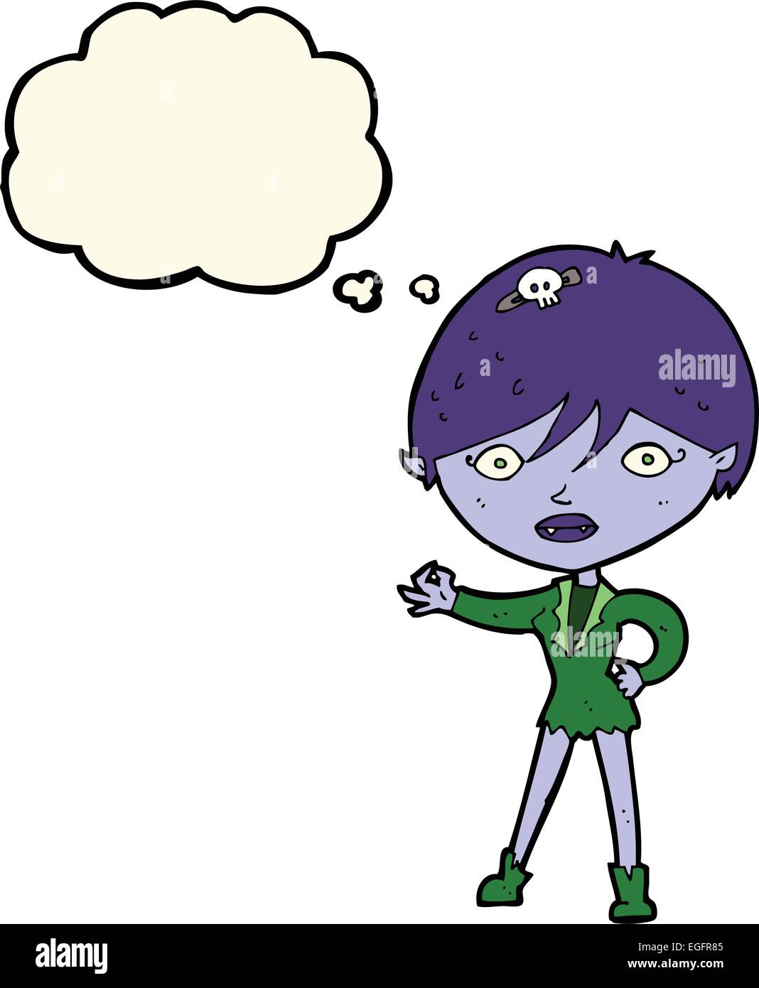 cartoon vampire girl with thought bubble Stock Vector Image & Art - Alamy