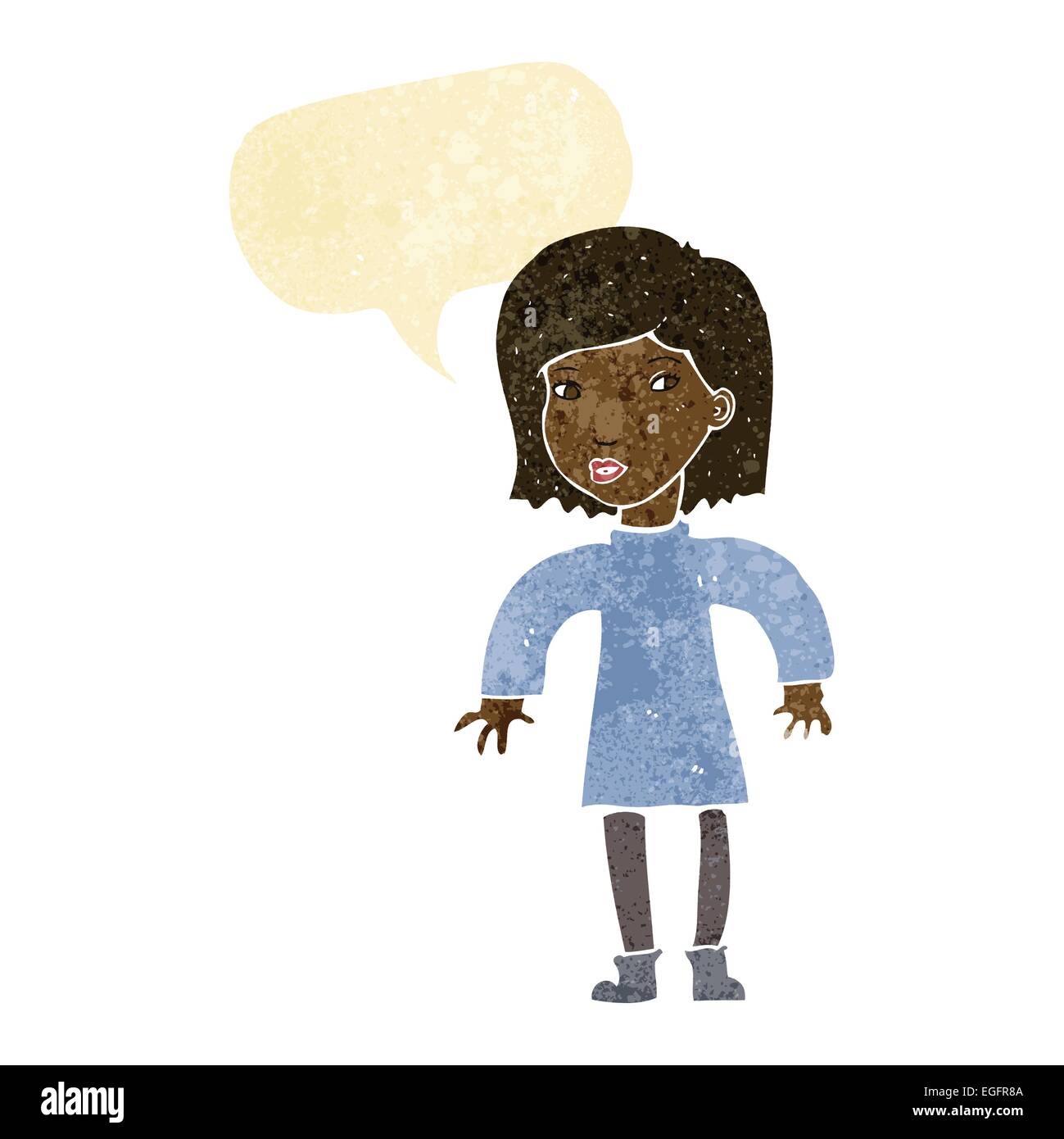 cartoon cautious woman with speech bubble Stock Vector Image & Art - Alamy