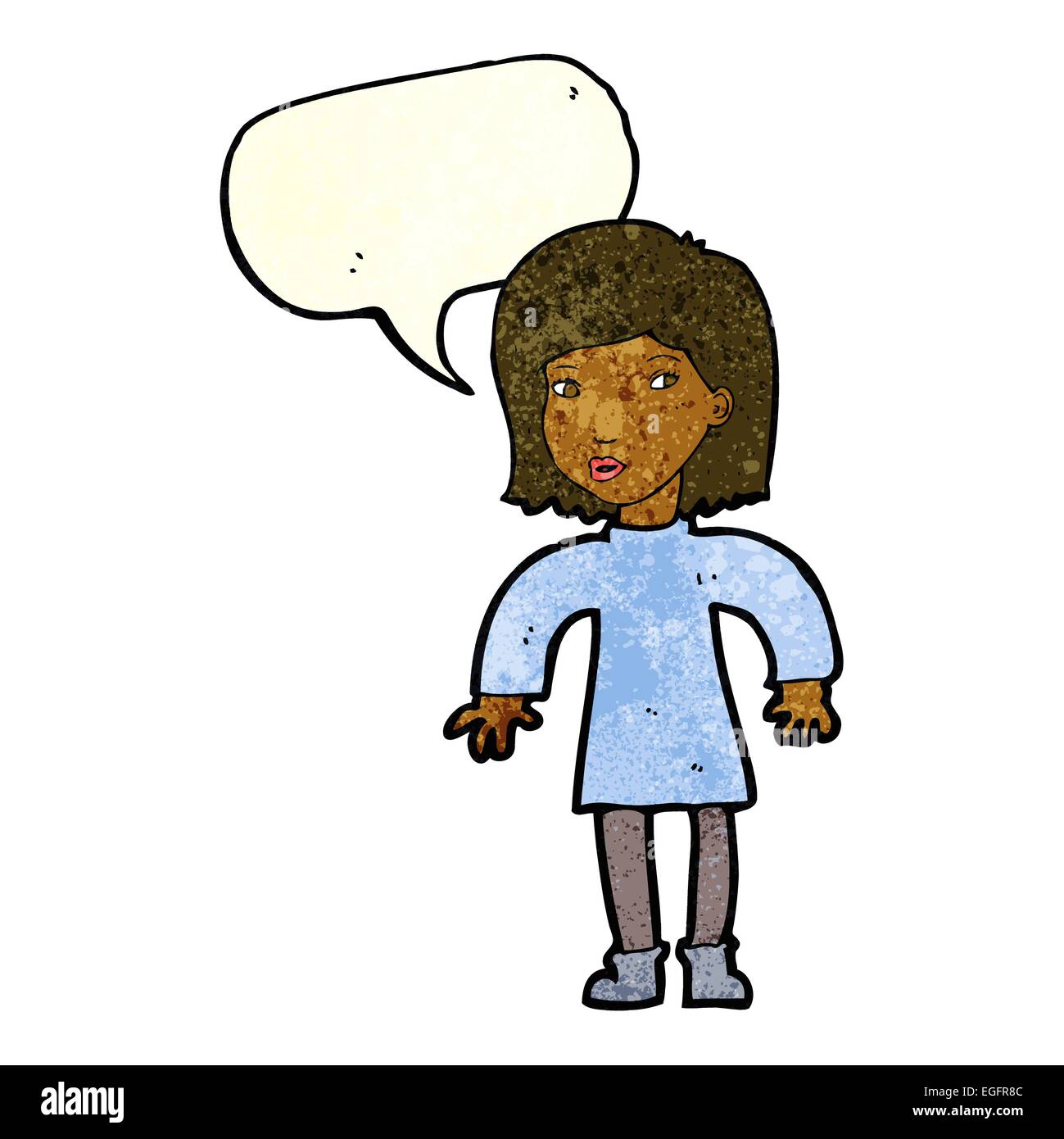 cartoon cautious woman with speech bubble Stock Vector Image & Art - Alamy