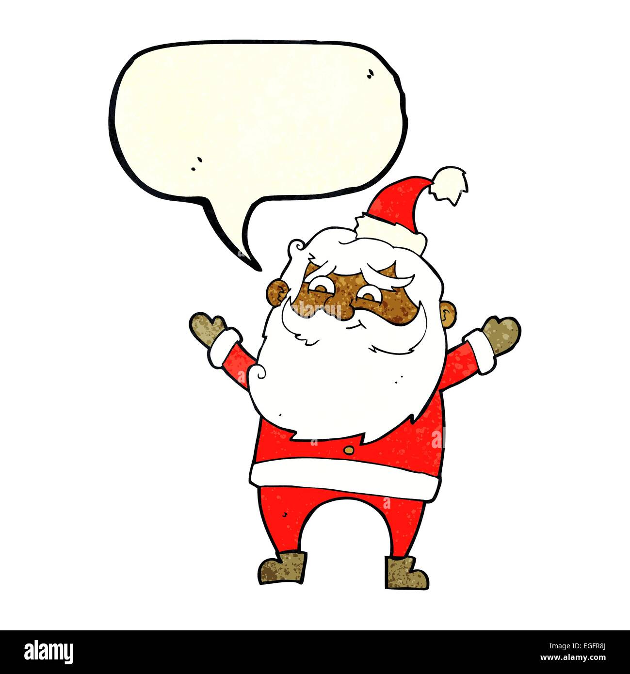 cartoon happy santa claus with speech bubble Stock Vector Image & Art ...