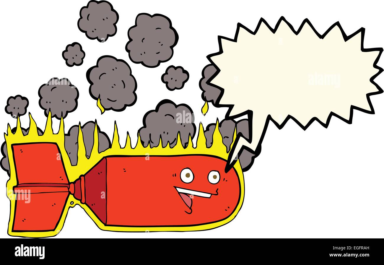 cartoon falling bomb with speech bubble Stock Vector Image & Art - Alamy