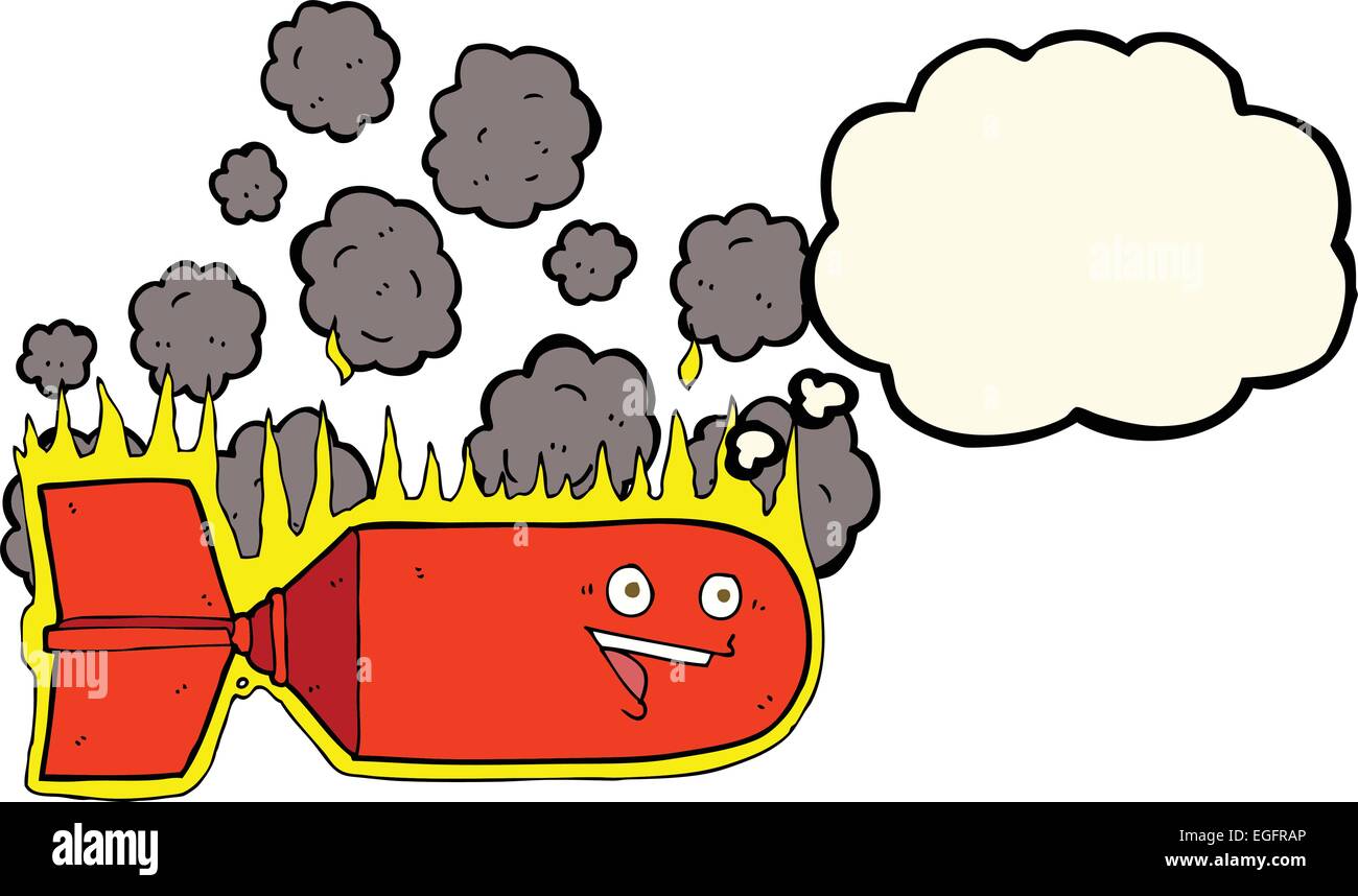 cartoon falling bomb with thought bubble Stock Vector Image & Art - Alamy
