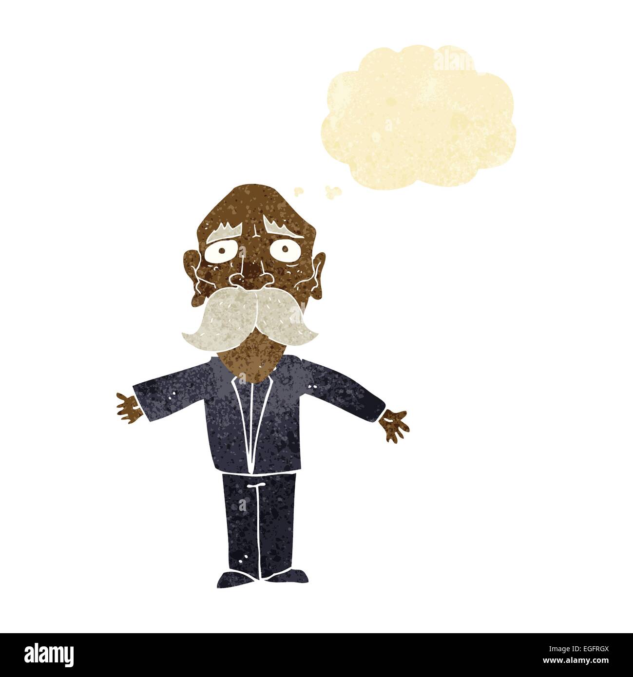 cartoon disappointed old man with thought bubble Stock Vector Image ...