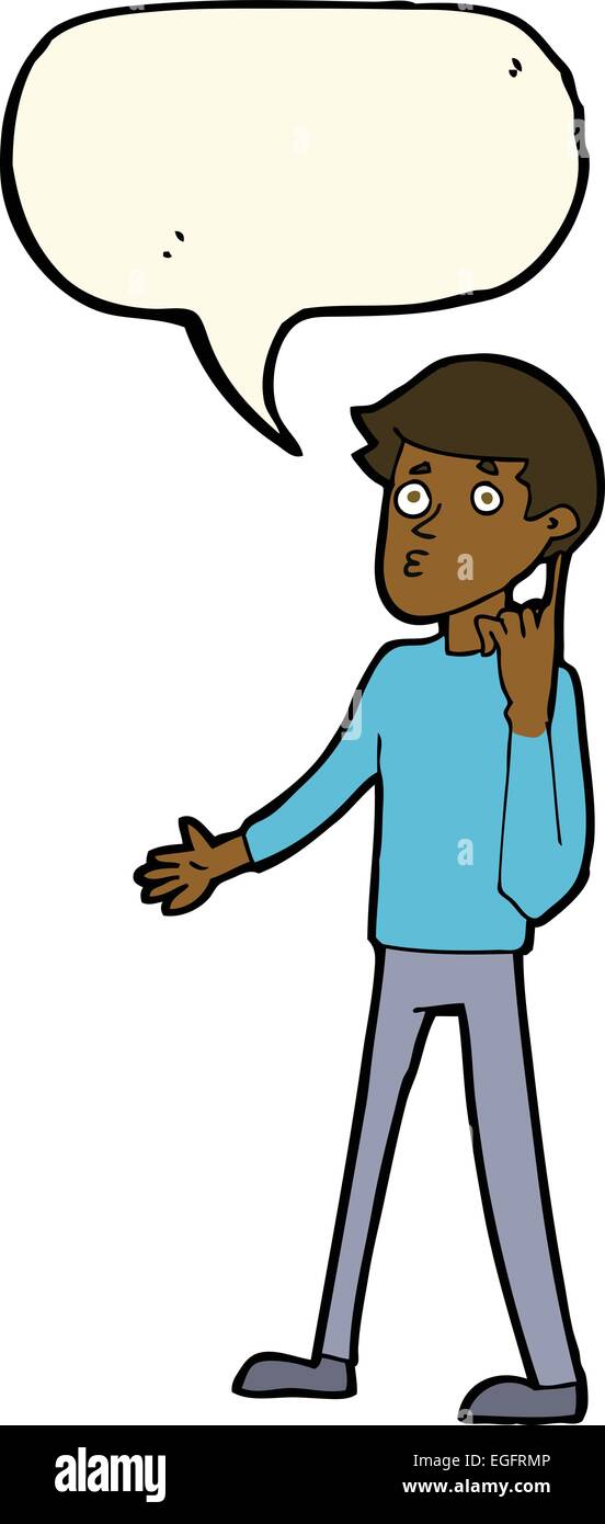 cartoon man asking question with speech bubble Stock Vector Image & Art ...