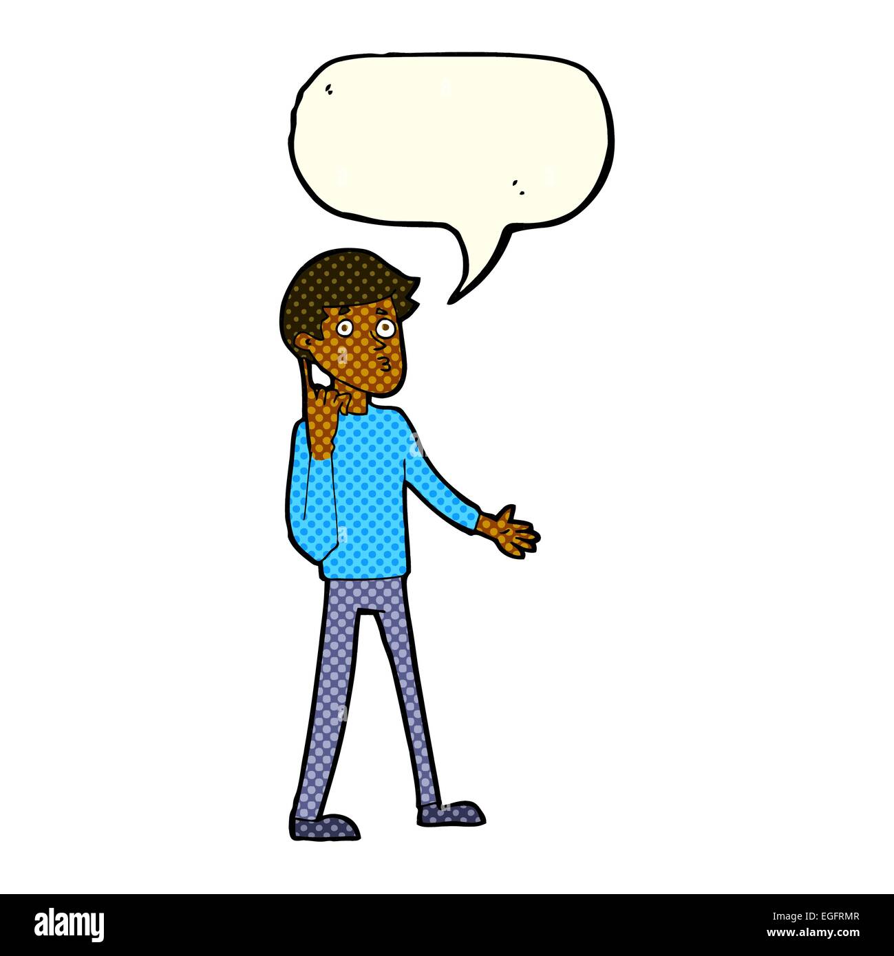 cartoon man asking question with speech bubble Stock Vector Image & Art ...