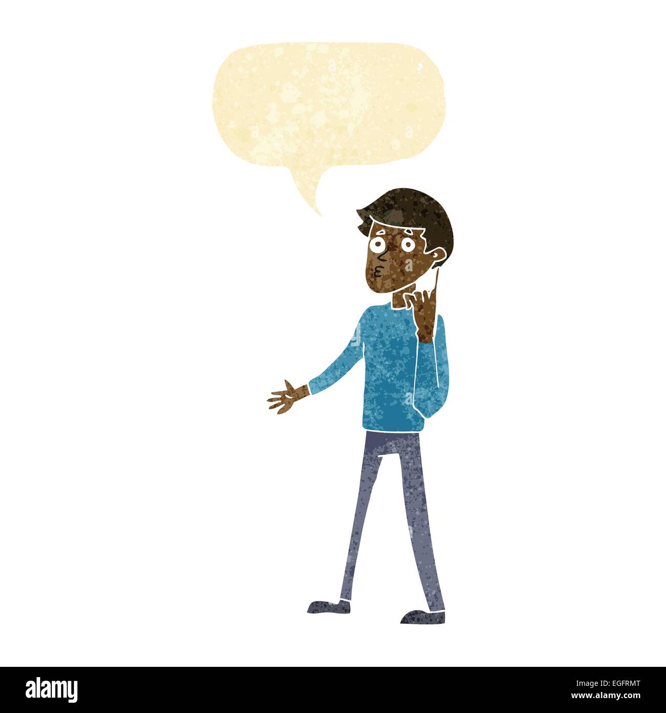 cartoon man asking question with speech bubble Stock Vector Image & Art ...