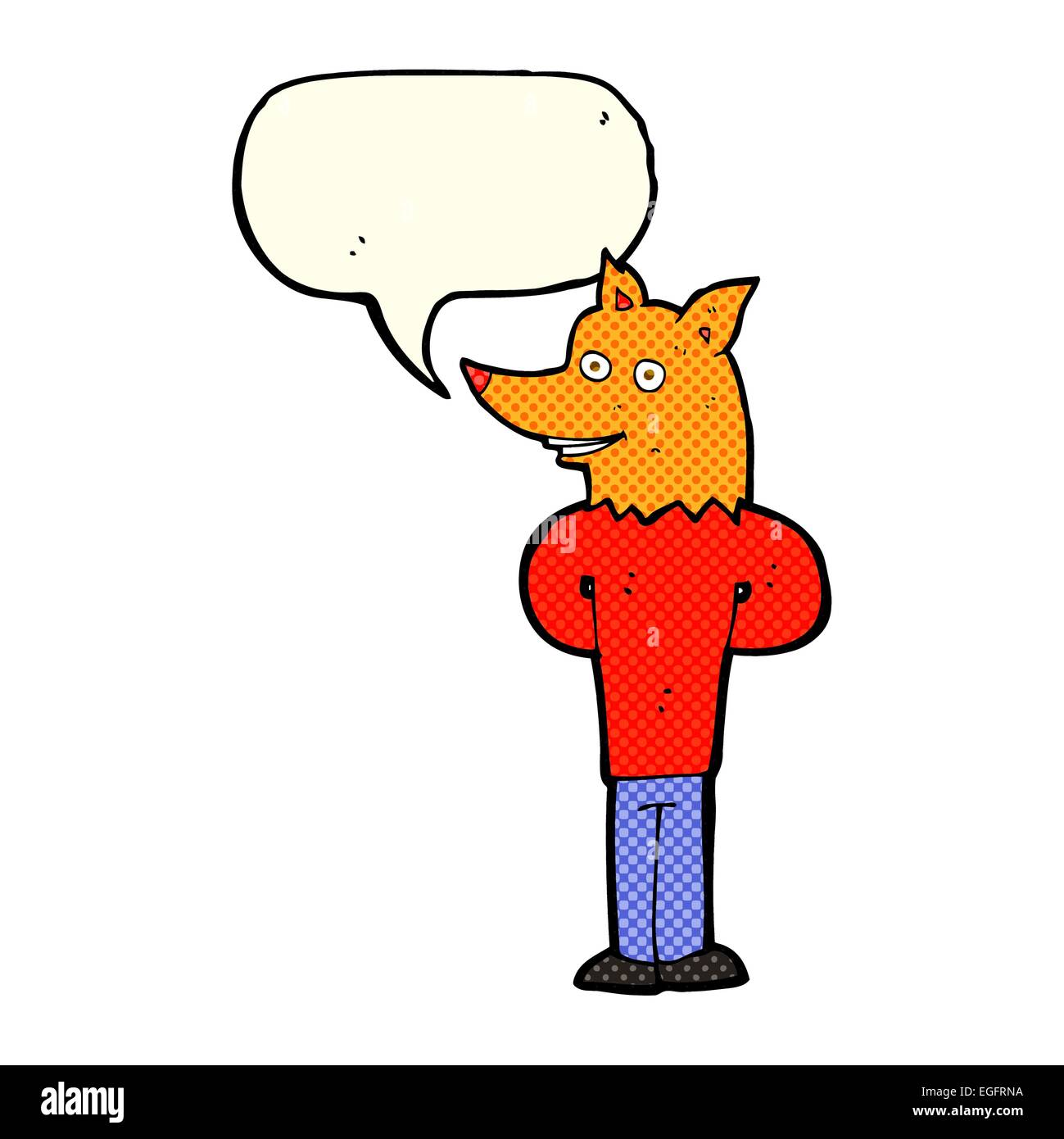 cartoon fox man with speech bubble Stock Vector Image & Art - Alamy