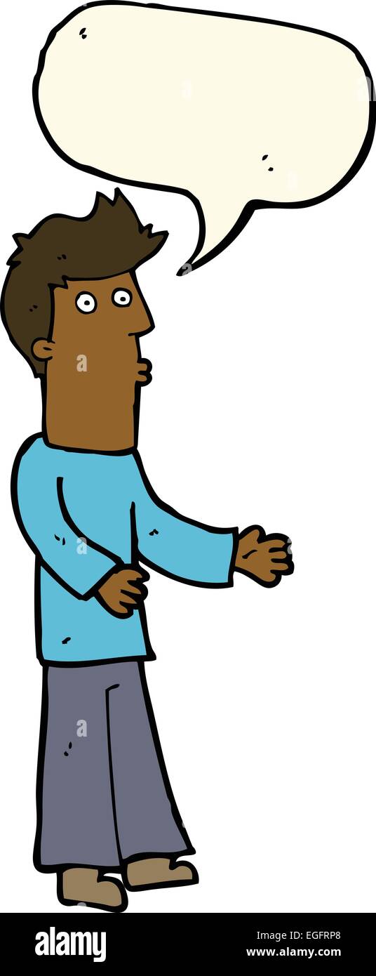 cartoon man explaining with speech bubble Stock Vector Image & Art - Alamy