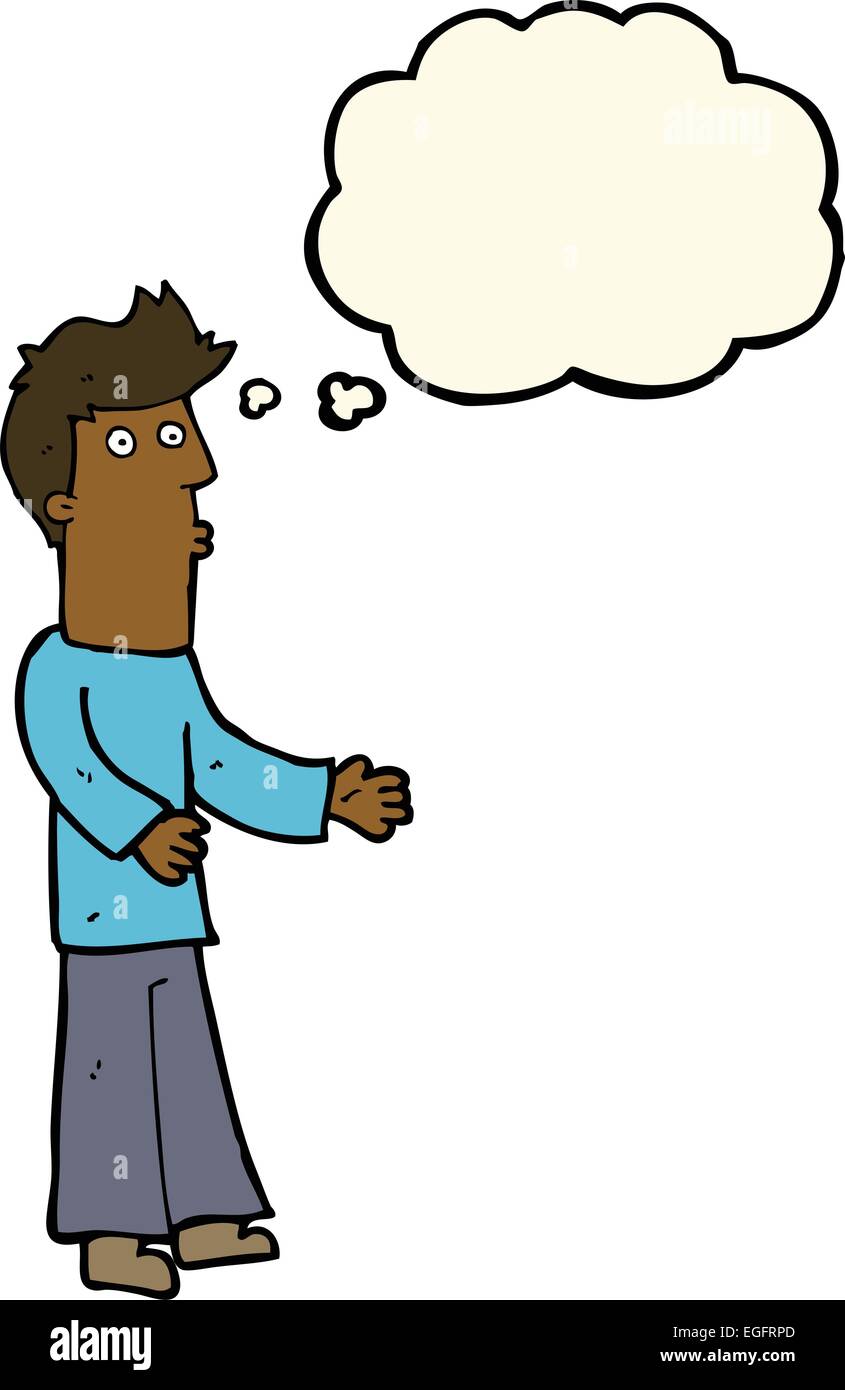 cartoon man explaining with thought bubble Stock Vector Image & Art - Alamy
