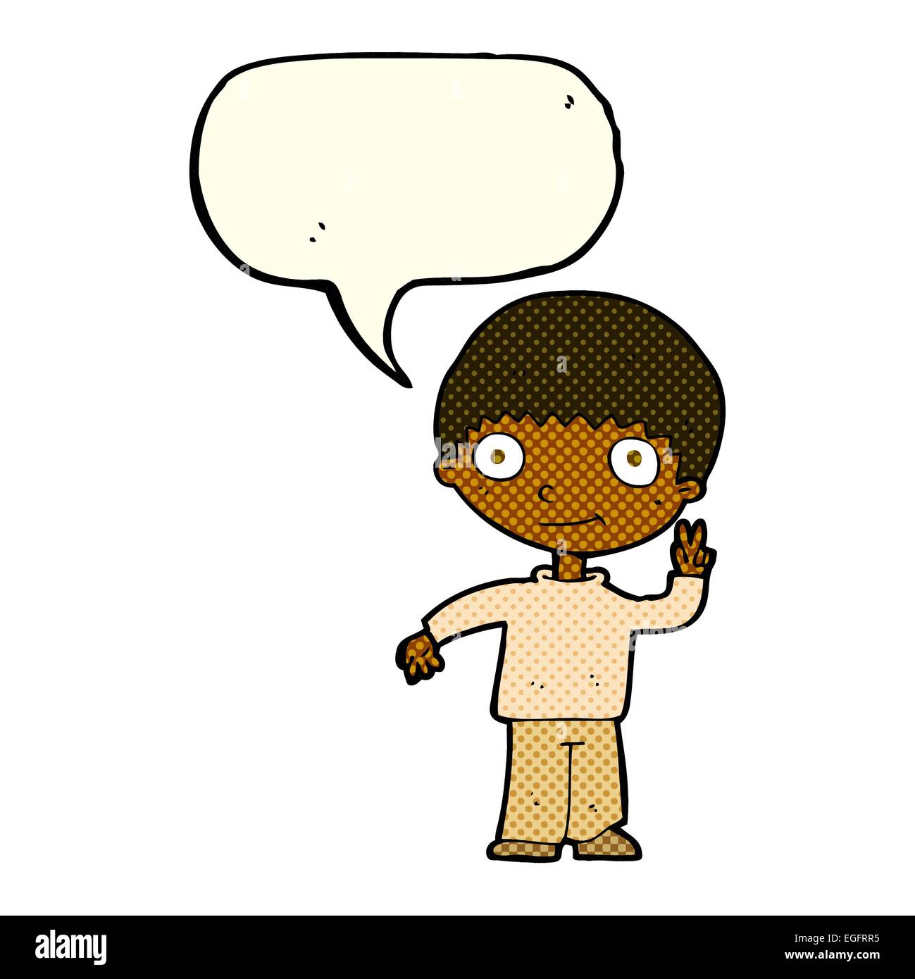 Cartoon boy giving peace sign hi-res stock photography and images - Alamy