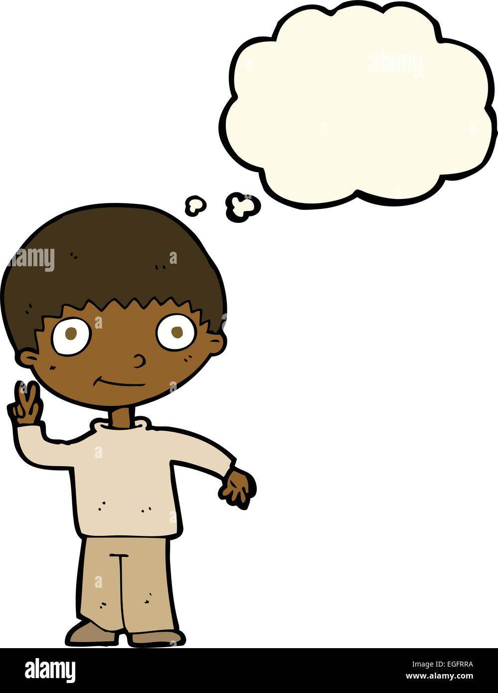 Cartoon boy giving peace sign hi-res stock photography and images - Alamy