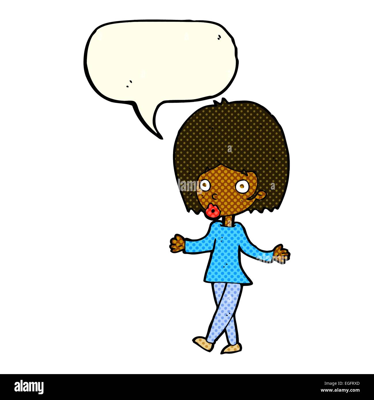 cartoon confused woman with speech bubble Stock Vector Image & Art - Alamy