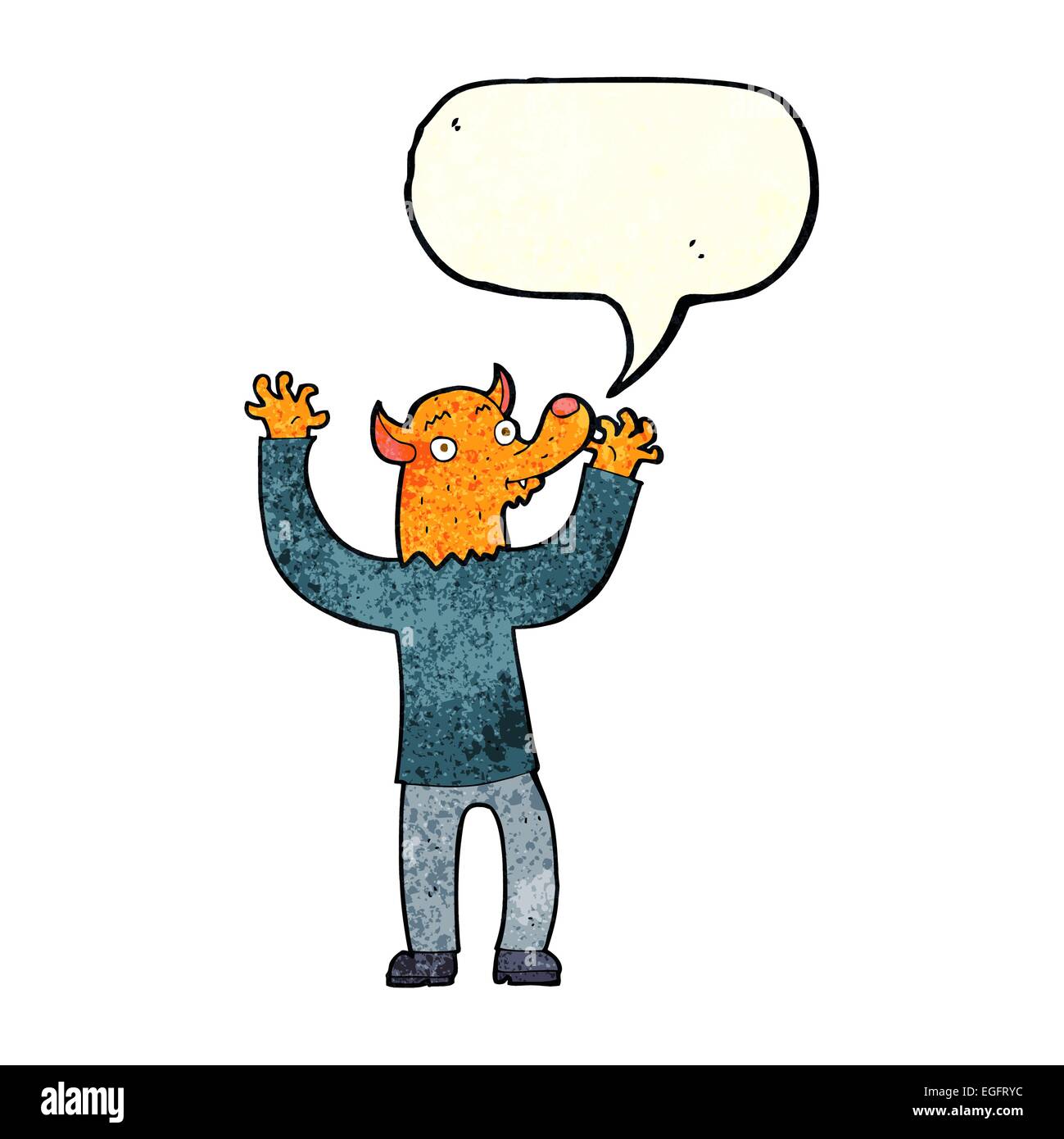 cartoon happy fox man with speech bubble Stock Vector Image & Art - Alamy