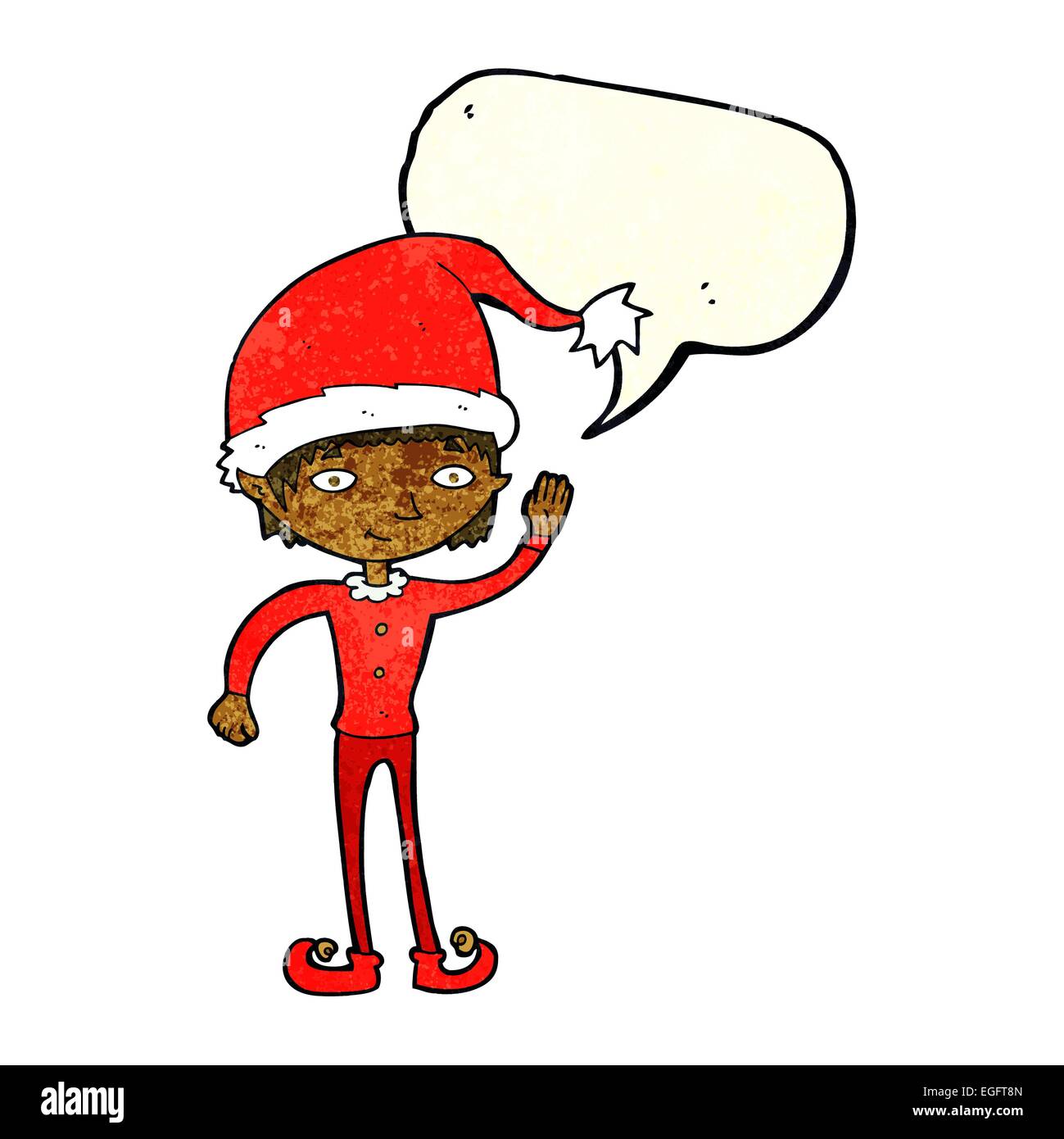 Cartoon waving christmas elf Cut Out Stock Images & Pictures - Alamy