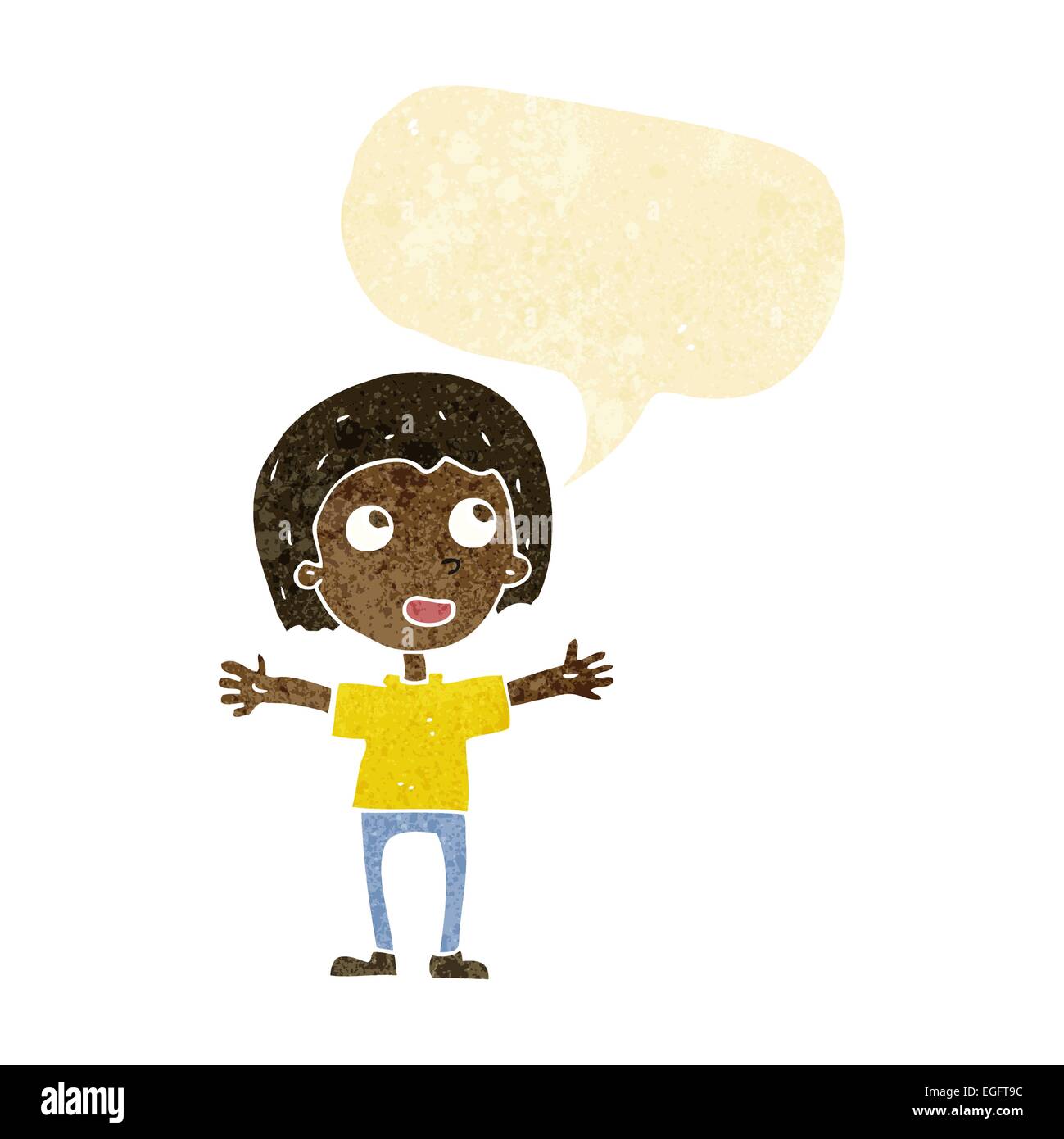 cartoon happy person with speech bubble Stock Vector Image & Art - Alamy