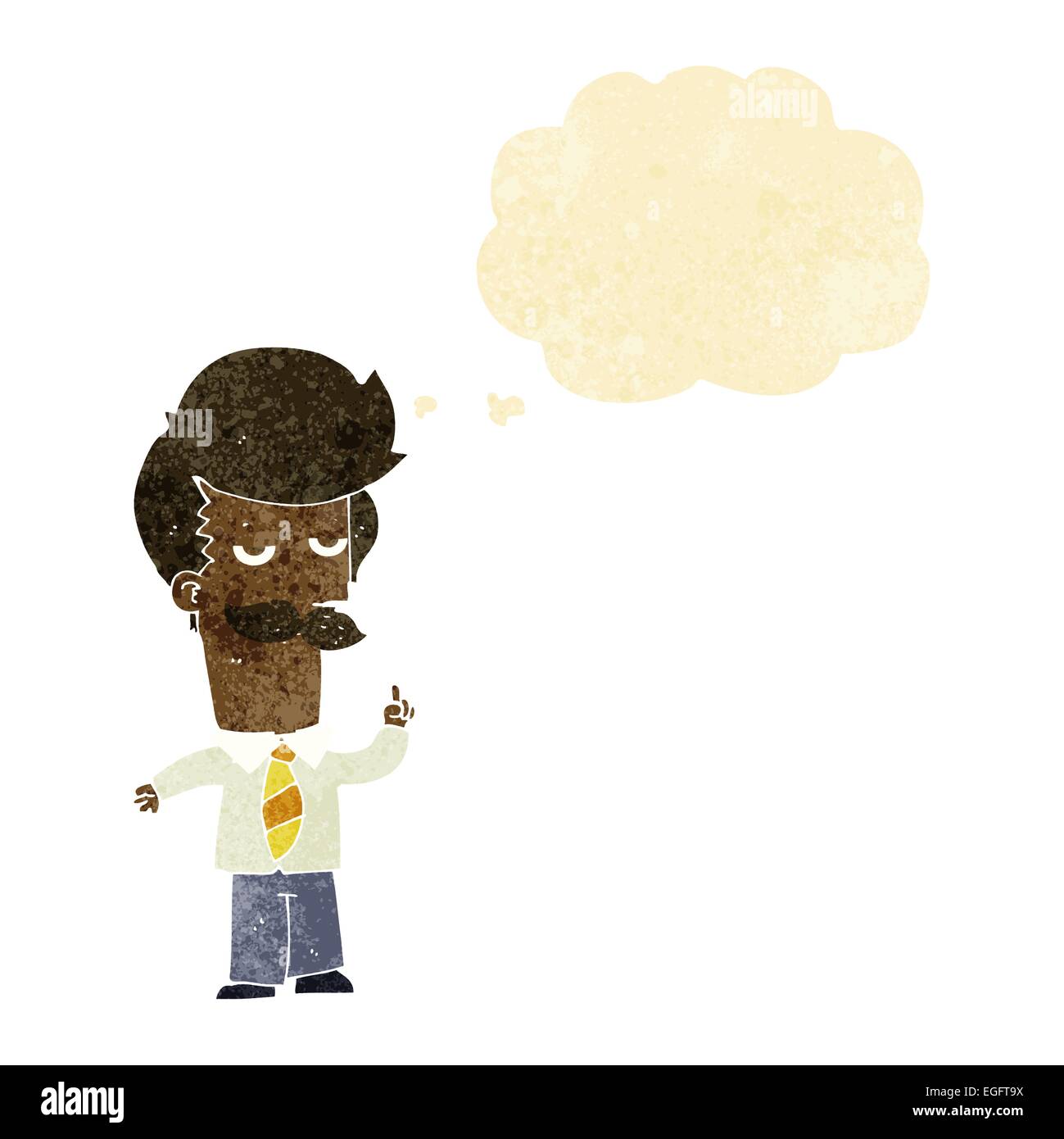 cartoon man with mustache explaining with thought bubble Stock Vector ...