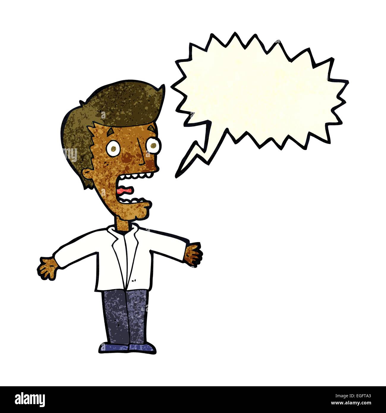cartoon screaming man with speech bubble Stock Vector Image & Art - Alamy