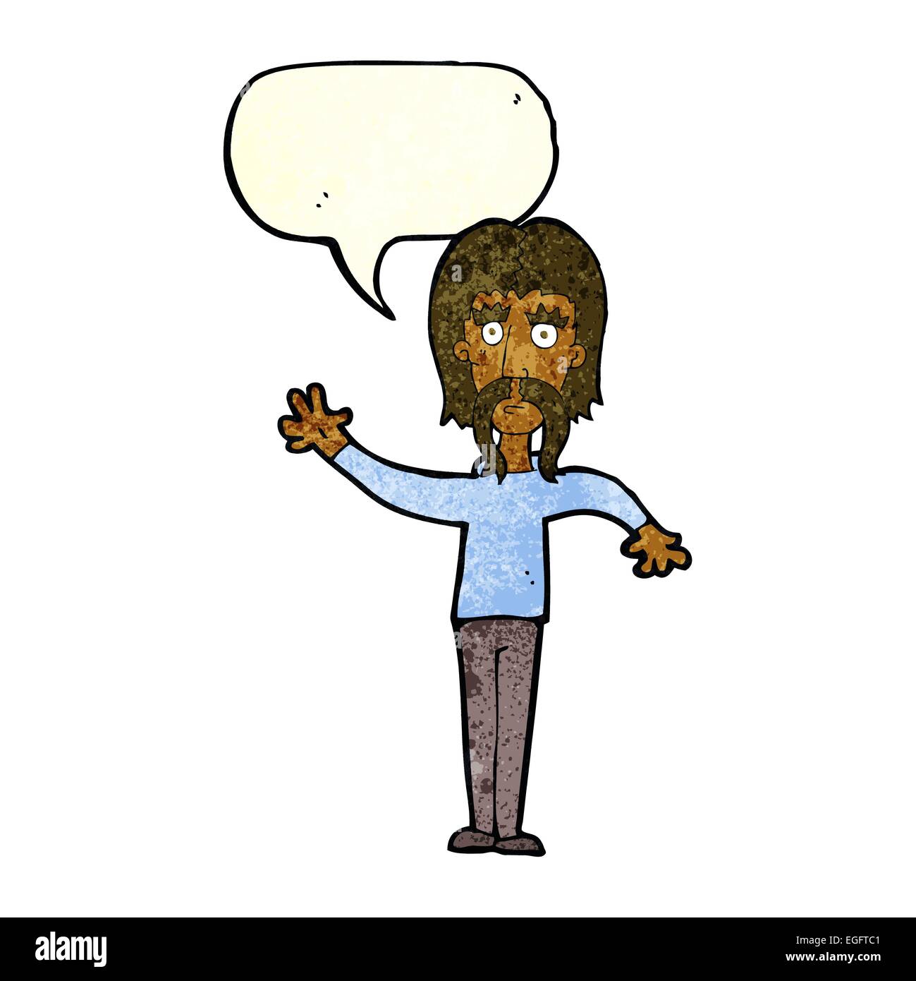 cartoon waving man with mustache with speech bubble Stock Vector Image ...