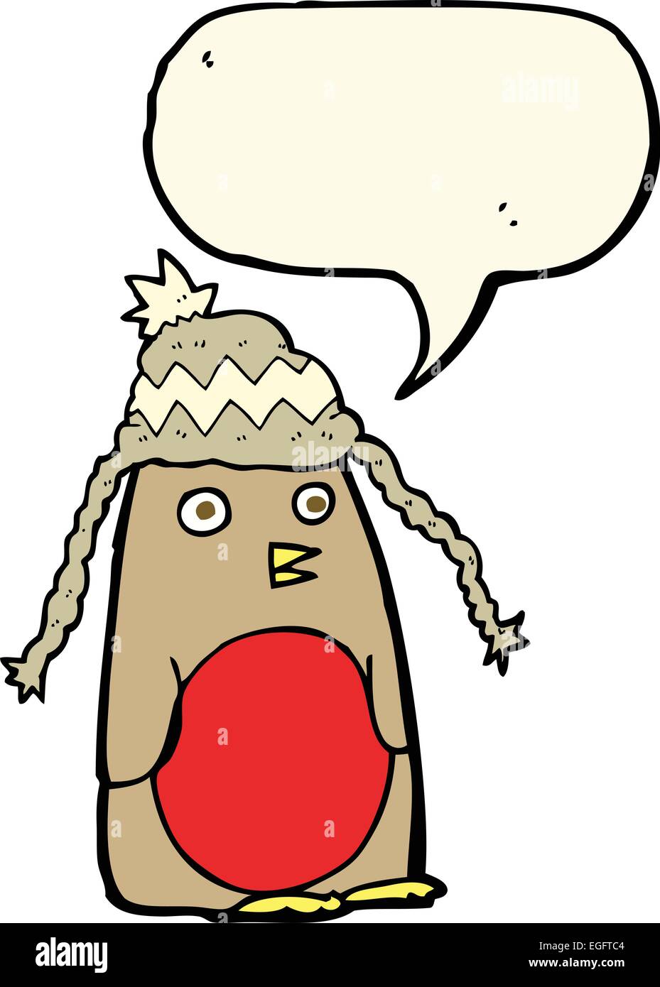 cartoon robin in hat with speech bubble Stock Vector Image & Art - Alamy