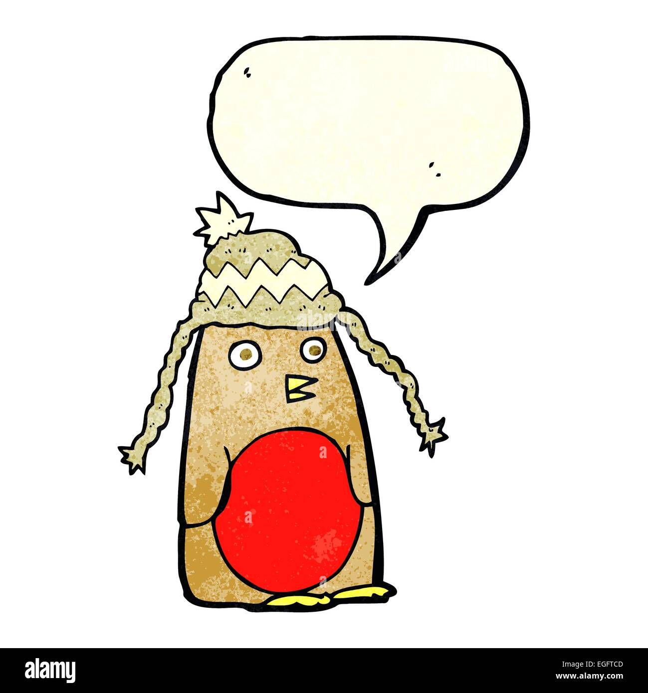 cartoon robin in hat with speech bubble Stock Vector Image & Art - Alamy