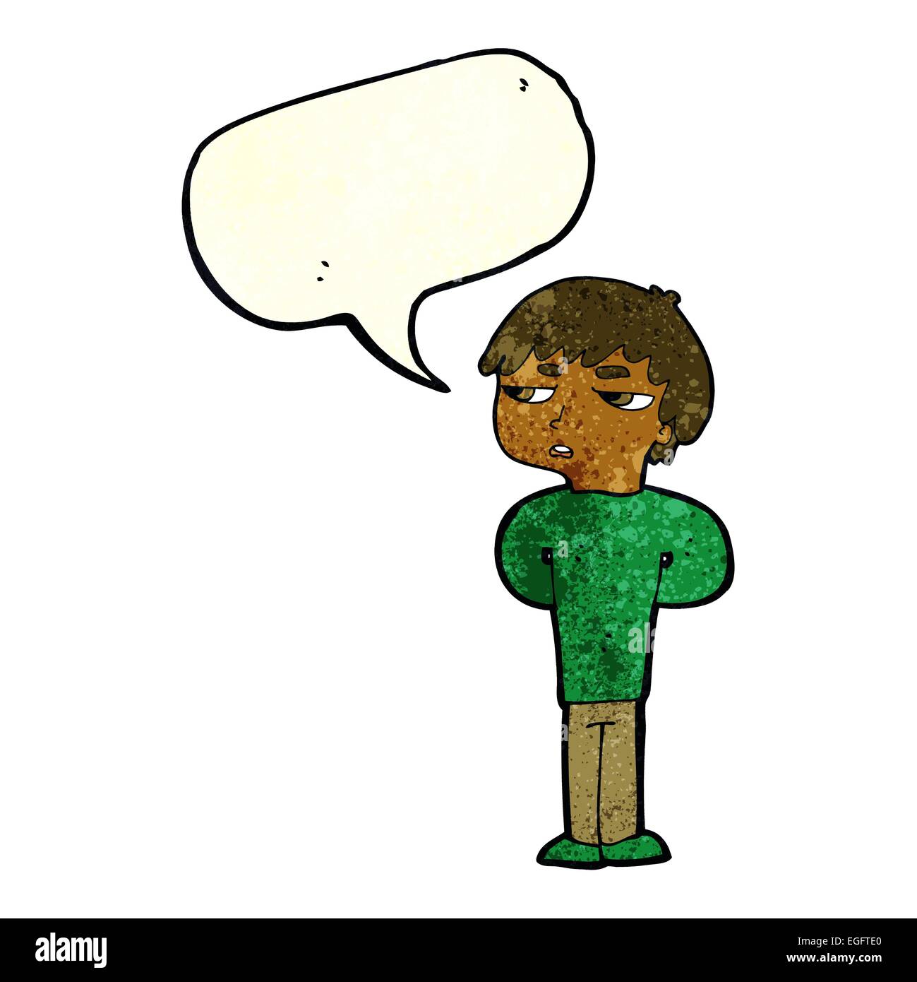 cartoon antisocial boy with speech bubble Stock Vector Image & Art - Alamy