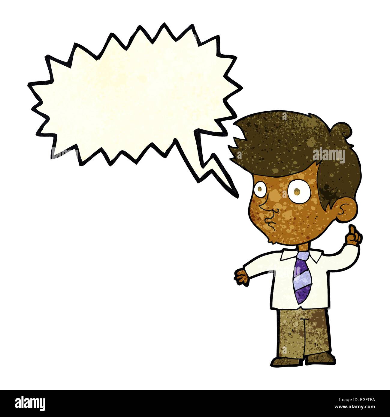 cartoon boy asking question with speech bubble Stock Vector Image & Art ...