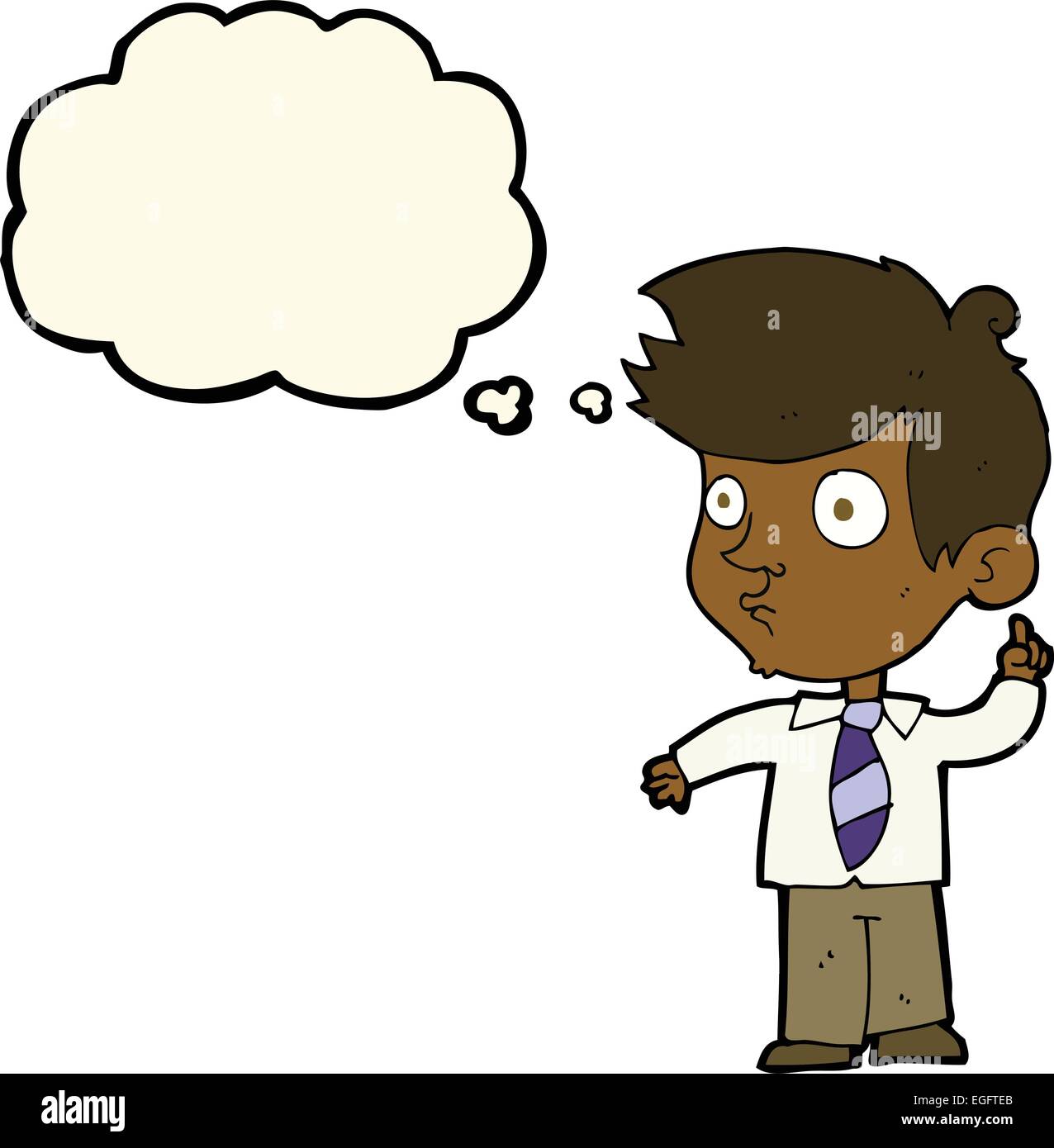 cartoon boy asking question with thought bubble Stock Vector Image ...