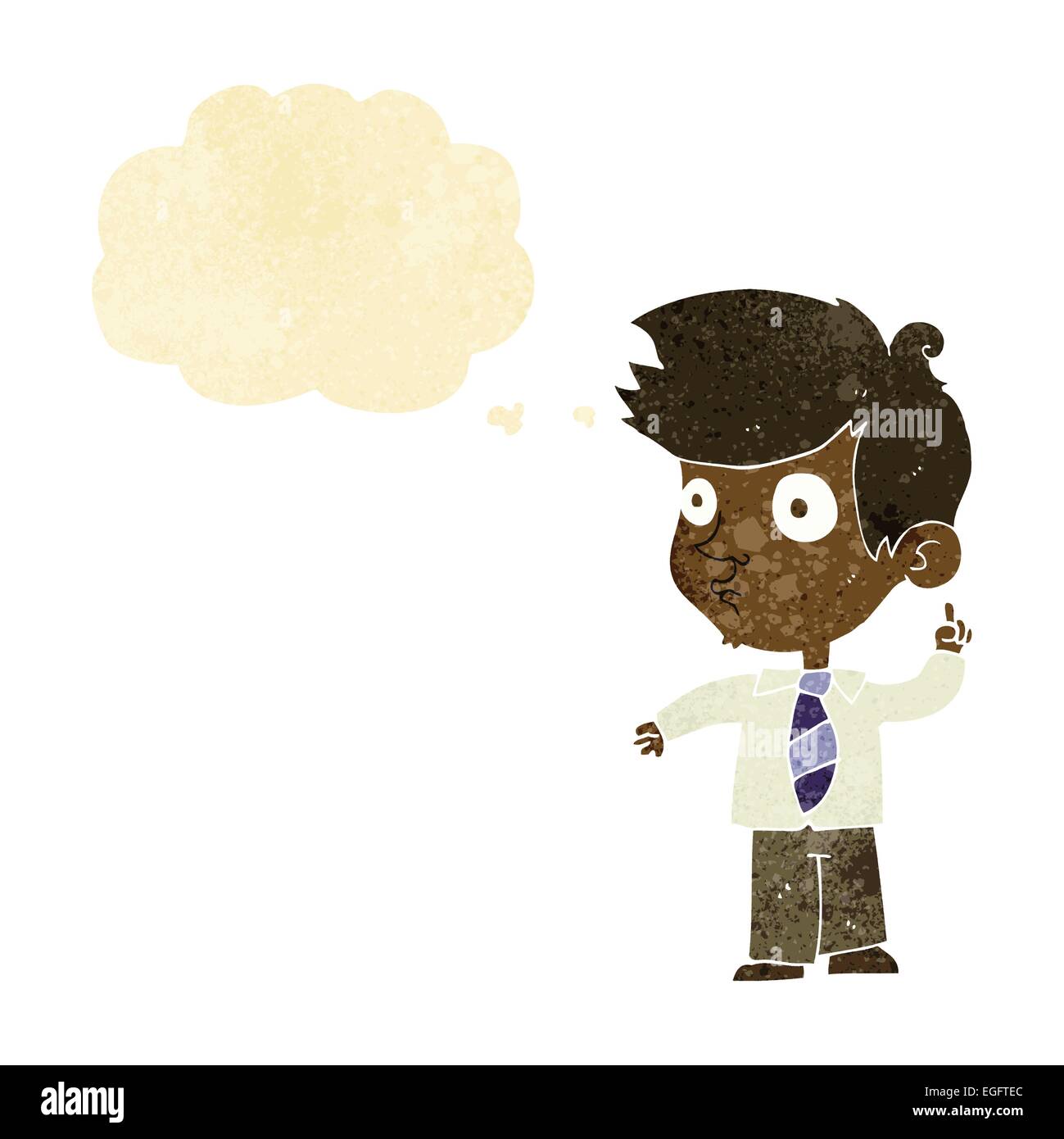 cartoon boy asking question with thought bubble Stock Vector Image ...