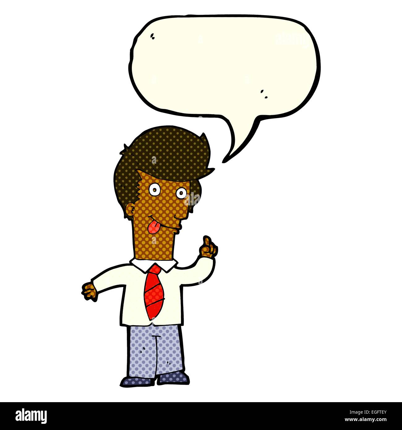 cartoon office man with crazy idea with speech bubble Stock Vector ...