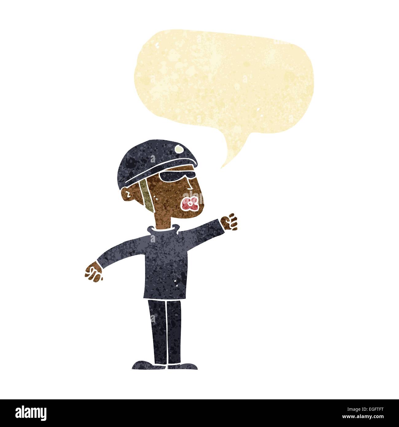 cartoon security guy with speech bubble Stock Vector Image & Art - Alamy