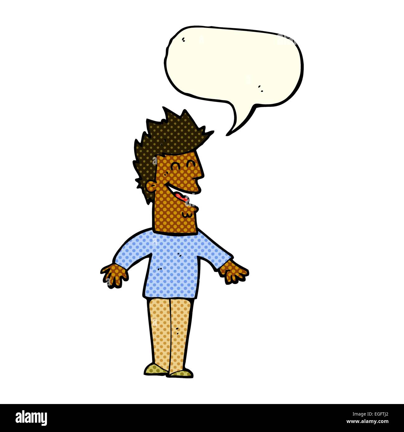 cartoon happy man with speech bubble Stock Vector Image & Art - Alamy