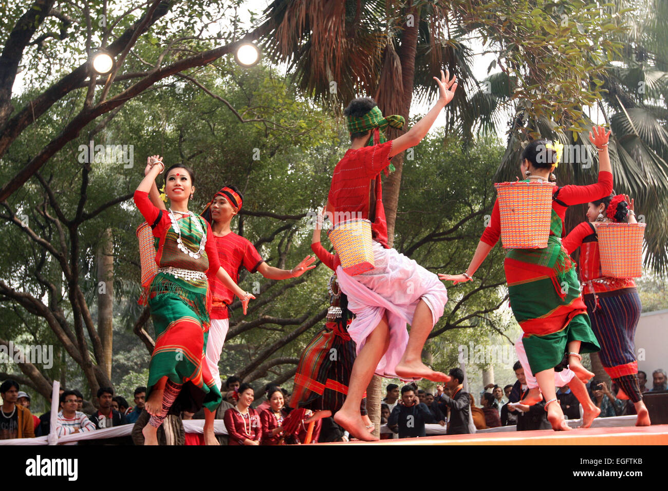 December 2014 -Tribal people presenting their traditional dance in a ...