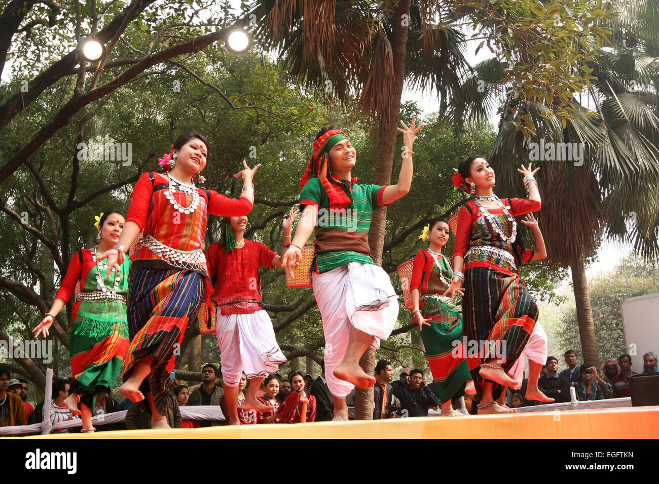 December 2014 -Tribal people presenting their traditional dance in a ...