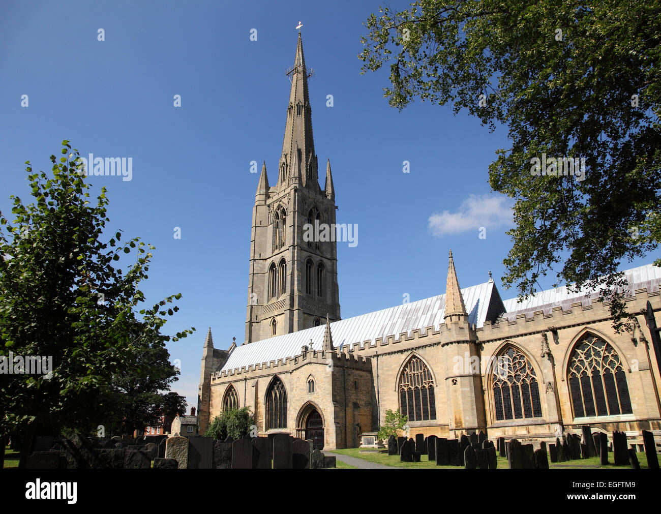 St Wulfram’s Church, in Grantham, Lincolnshire, parish church Stock ...