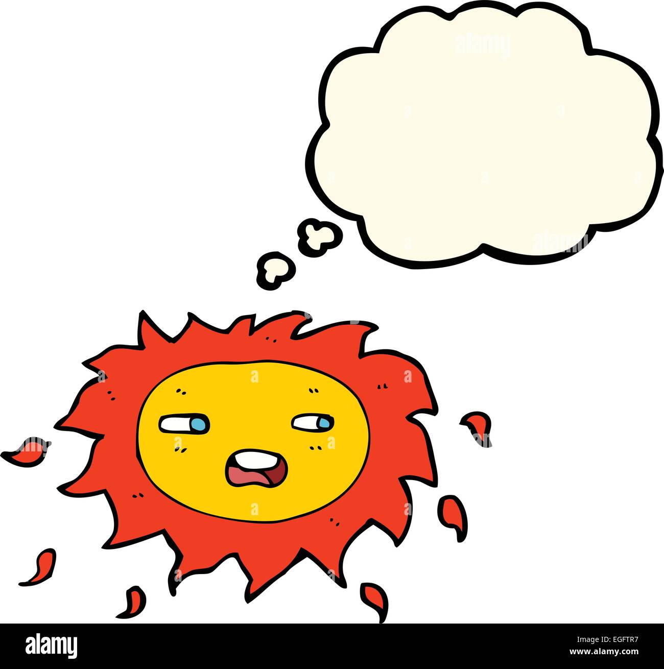 cartoon sad sun with thought bubble Stock Vector Image & Art - Alamy