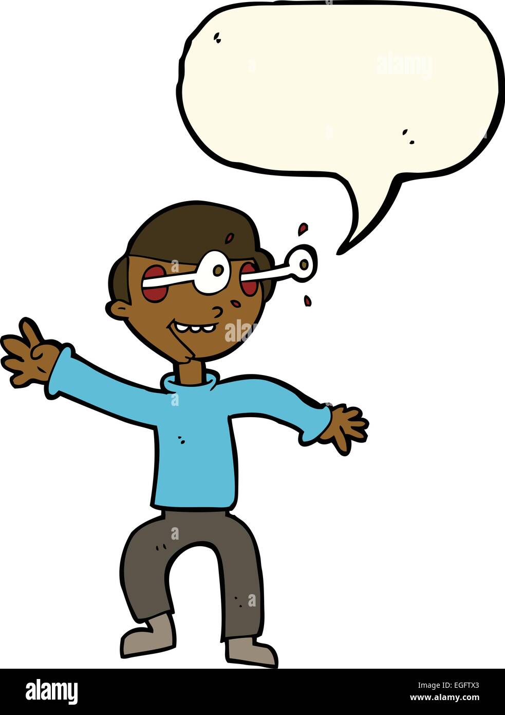 cartoon amazed boy with speech bubble Stock Vector Image & Art - Alamy