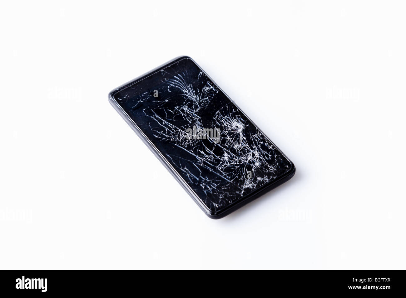 Closeup of Smartphone with broken screen isolated on white Stock Photo ...