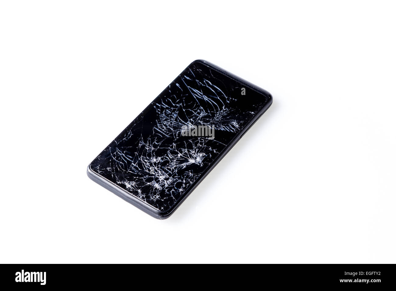 Closeup of mobile smartphone with broken screen isolated on white Stock ...