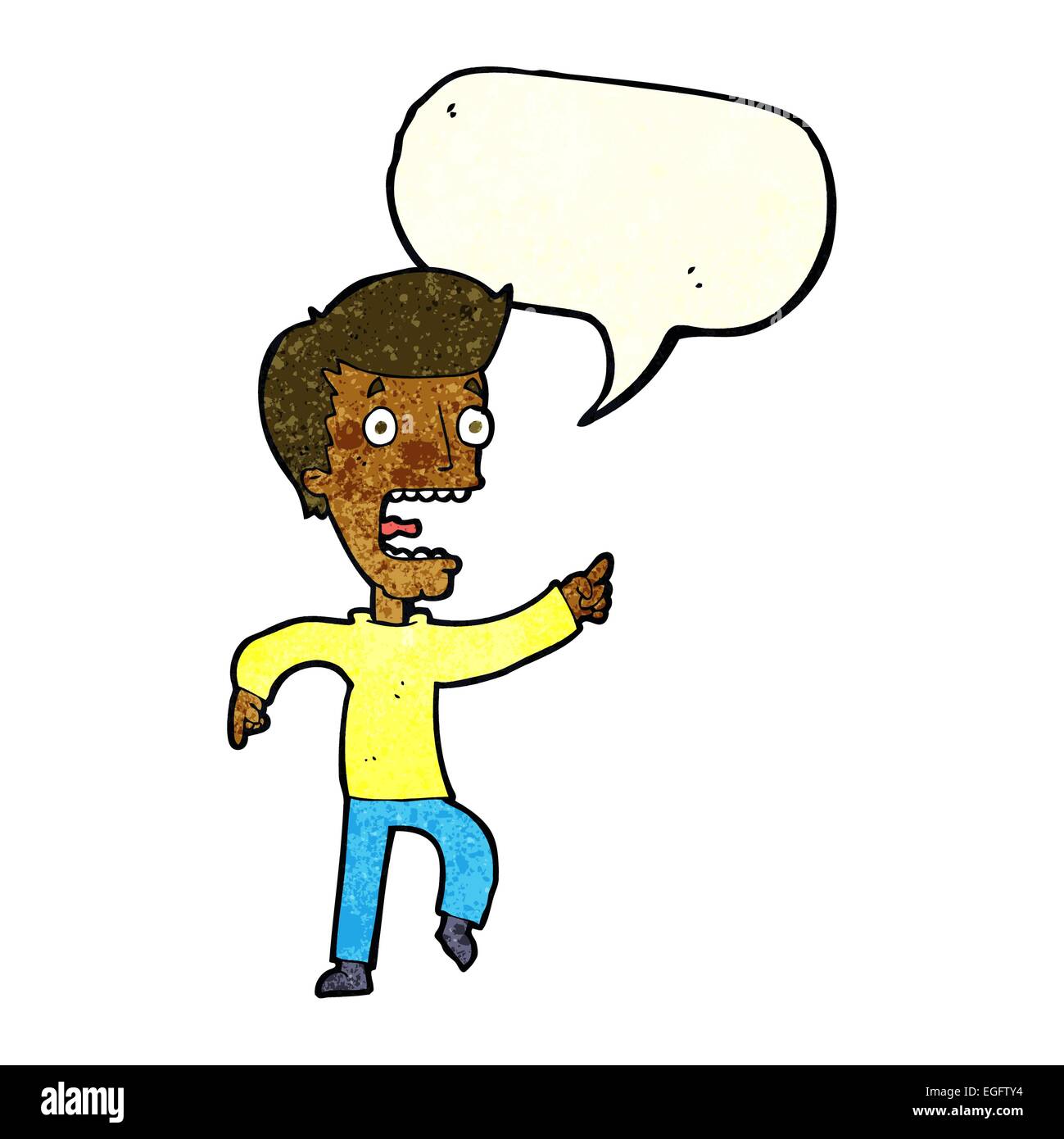 cartoon terrified man with speech bubble Stock Vector Image & Art - Alamy