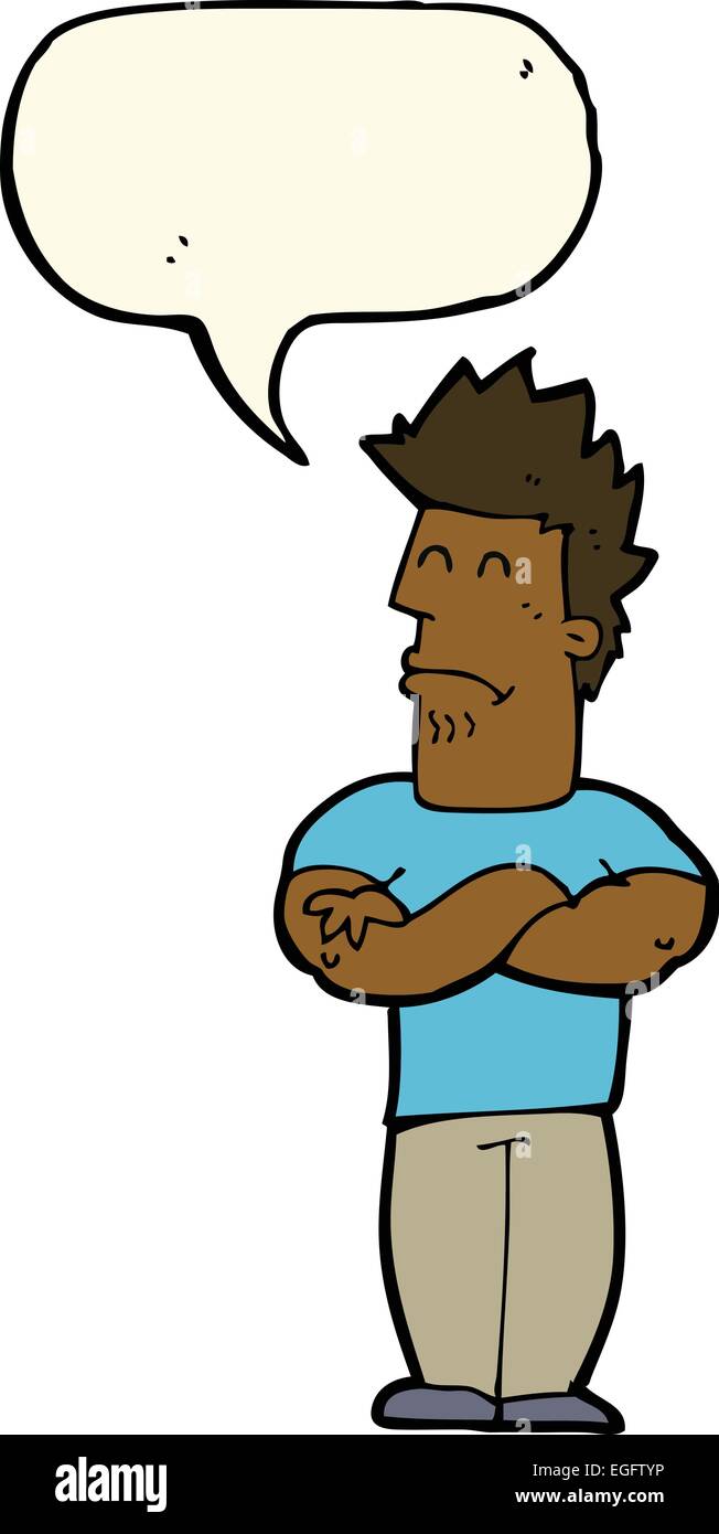 cartoon sulking man with speech bubble Stock Vector Image & Art - Alamy