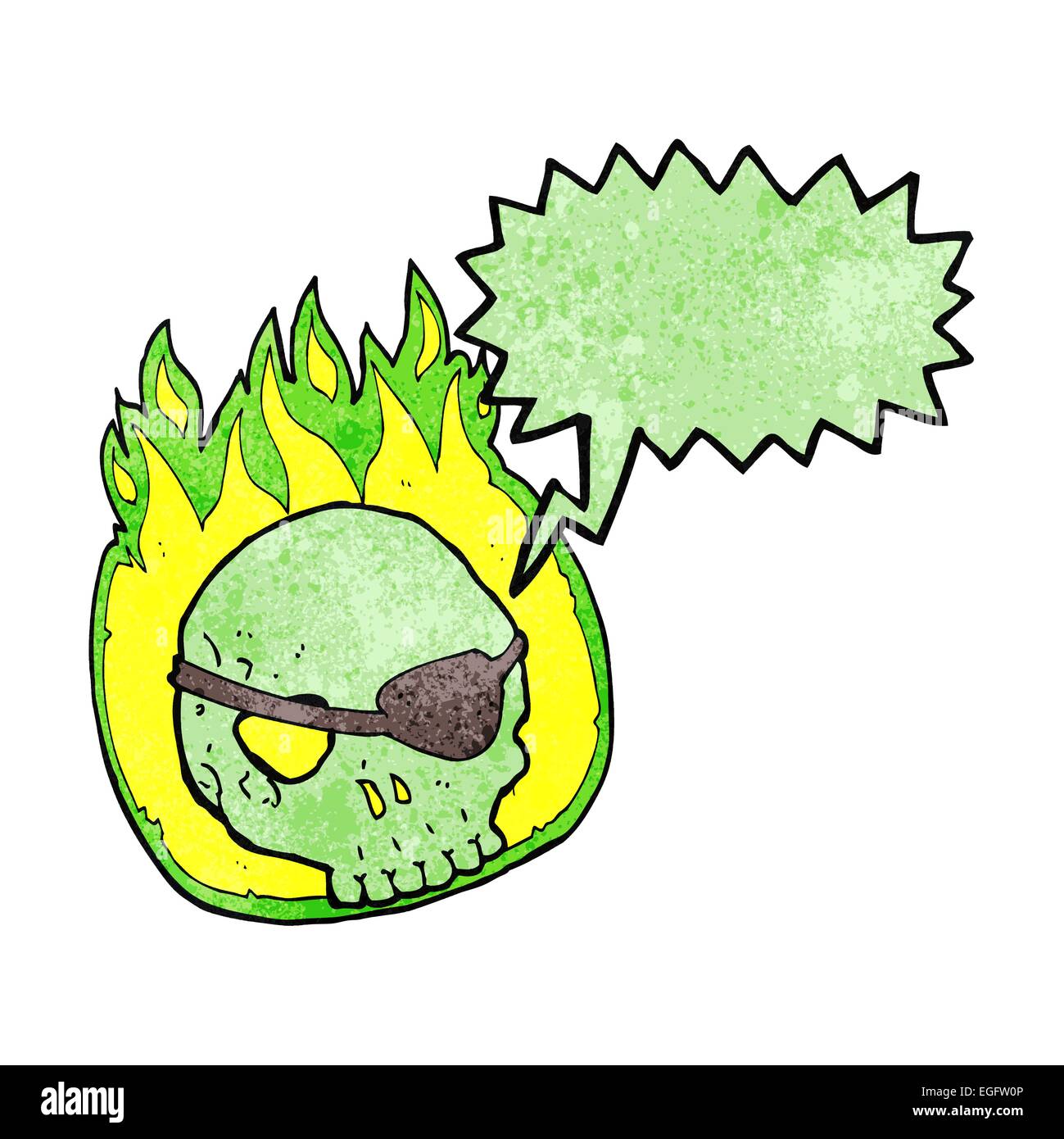 cartoon skull with eye patch with speech bubble Stock Vector Image ...